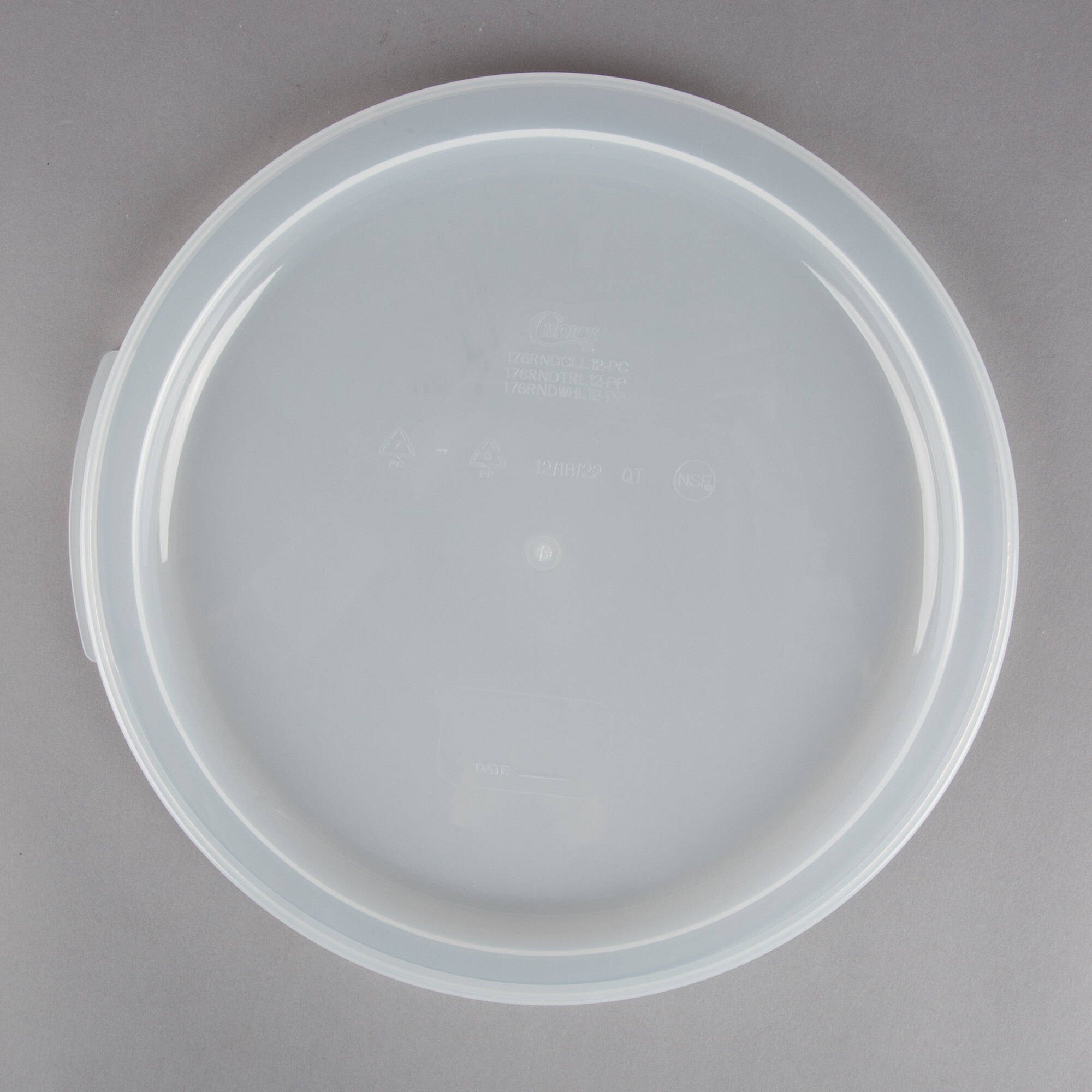 Choice 12, 18, and 22 Qt. Translucent Round Polypropylene Food Storage ...