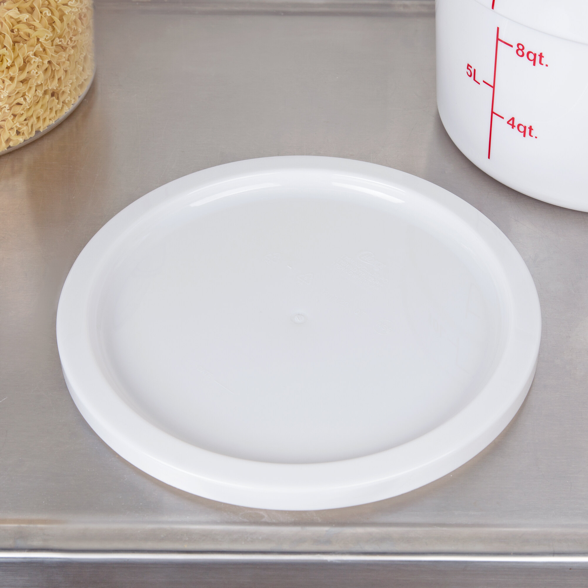 Choice 12, 18, and 22 Qt. White Round Polypropylene Food Storage ...