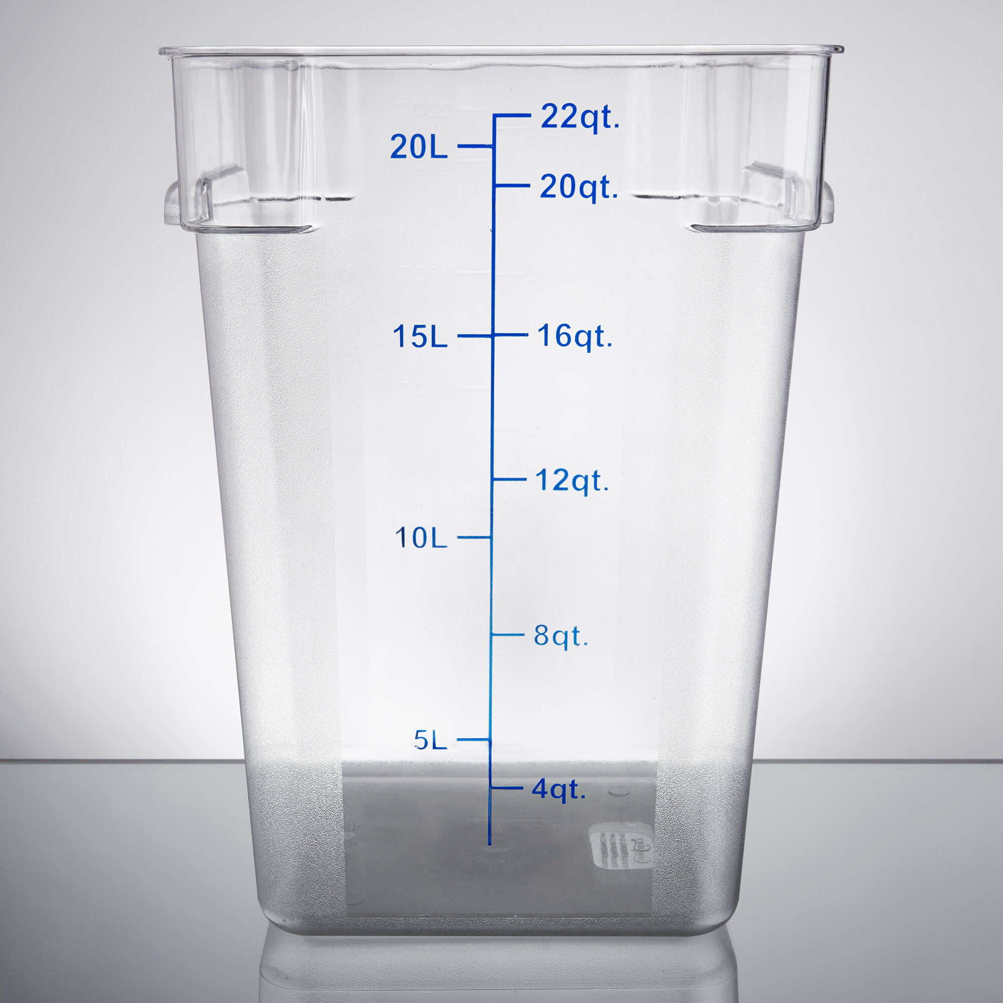 Choice 22 Qt. Clear Square Polycarbonate Food Storage Container with ...