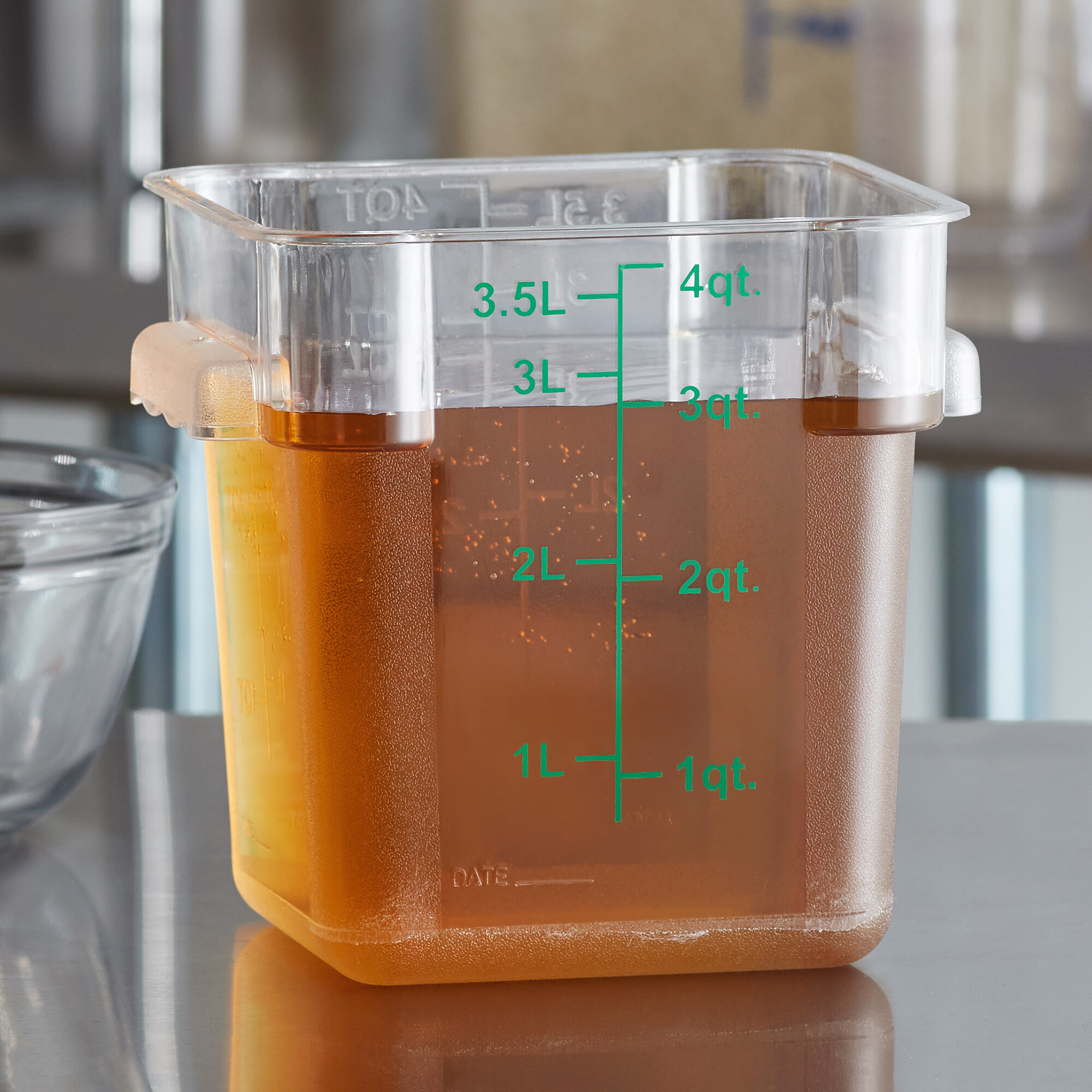 Choice 4 Qt. Clear Square Polycarbonate Food Storage Container with ...