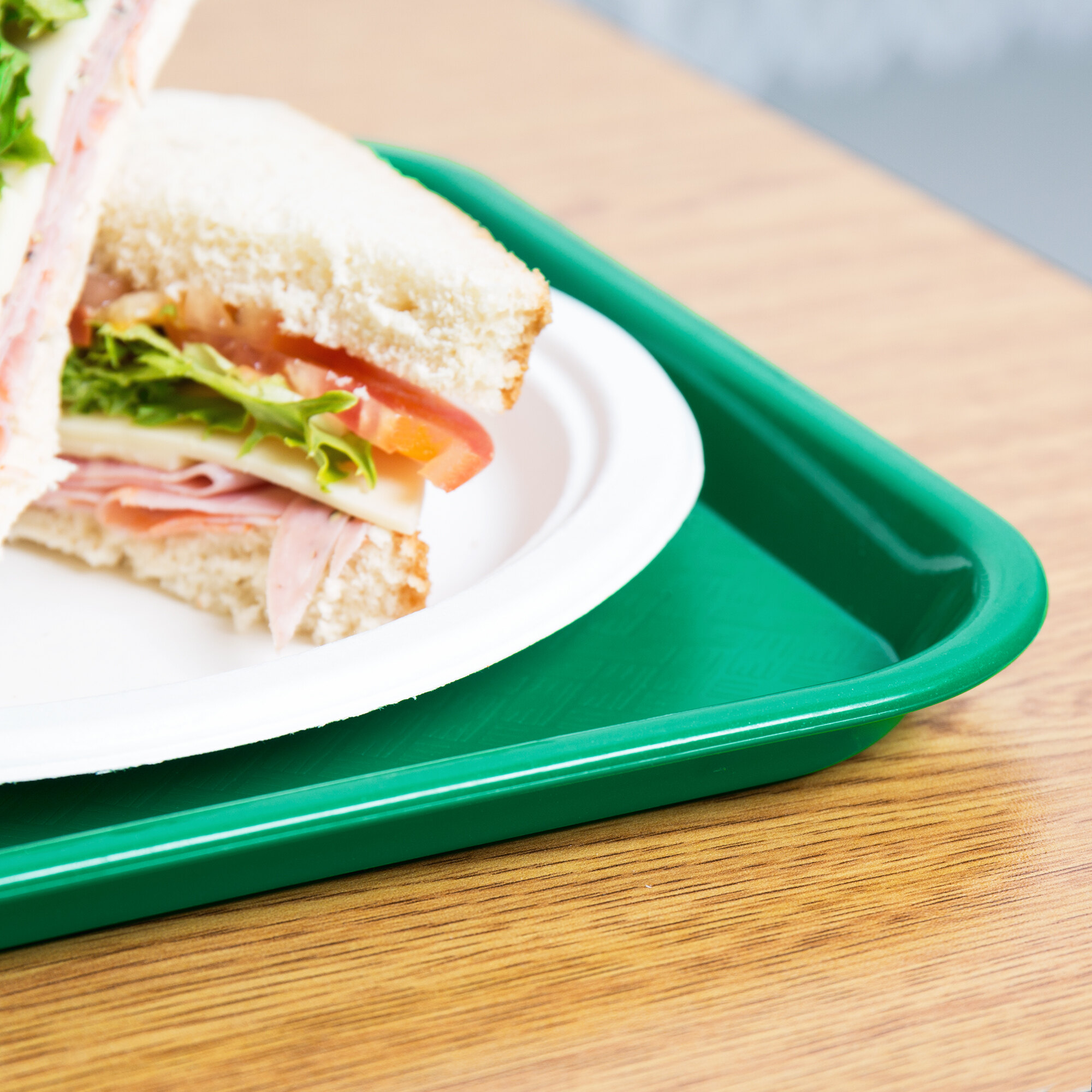 Choice 10" x 14" Green Plastic Fast Food Tray