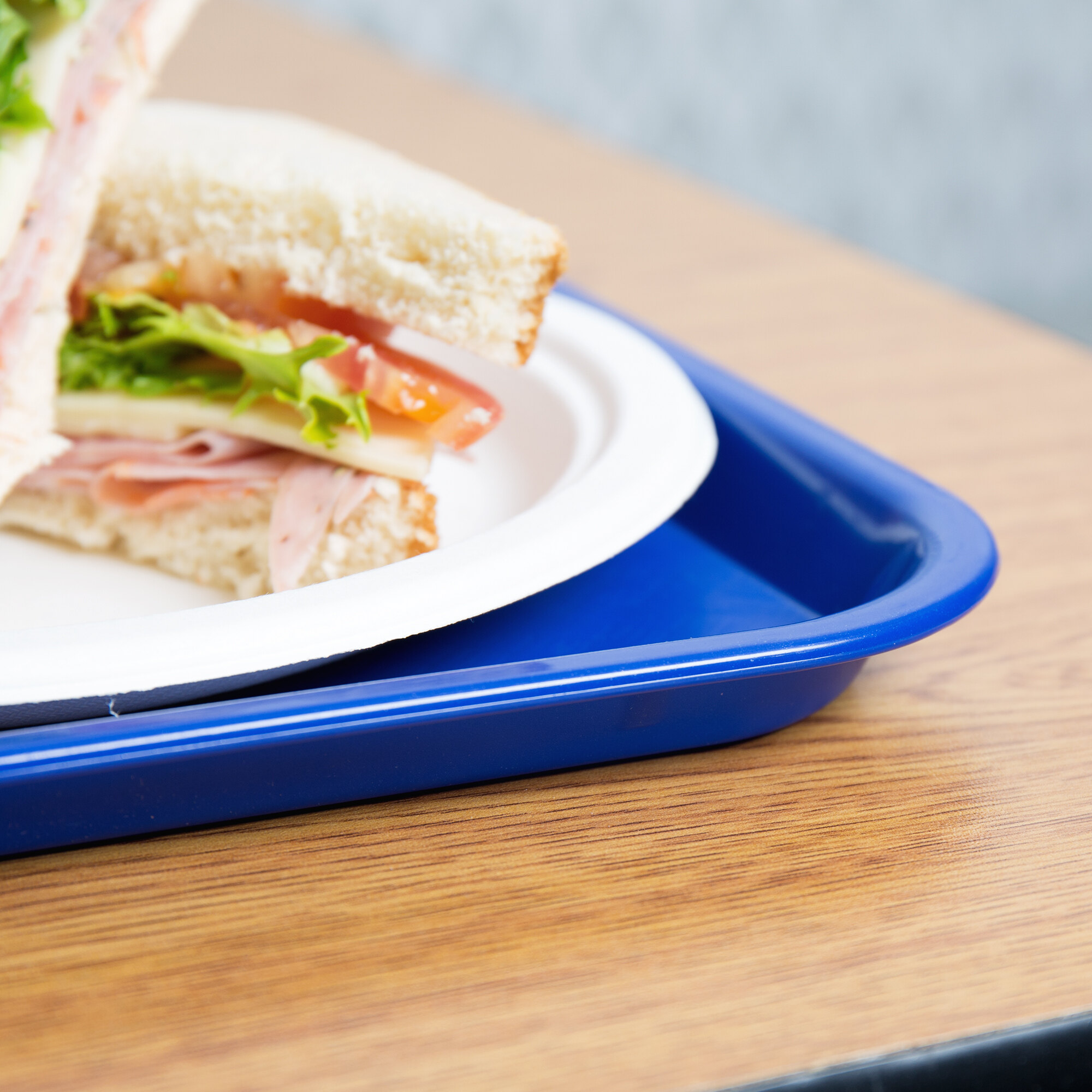 Choice 10" x 14" Blue Plastic Fast Food Tray