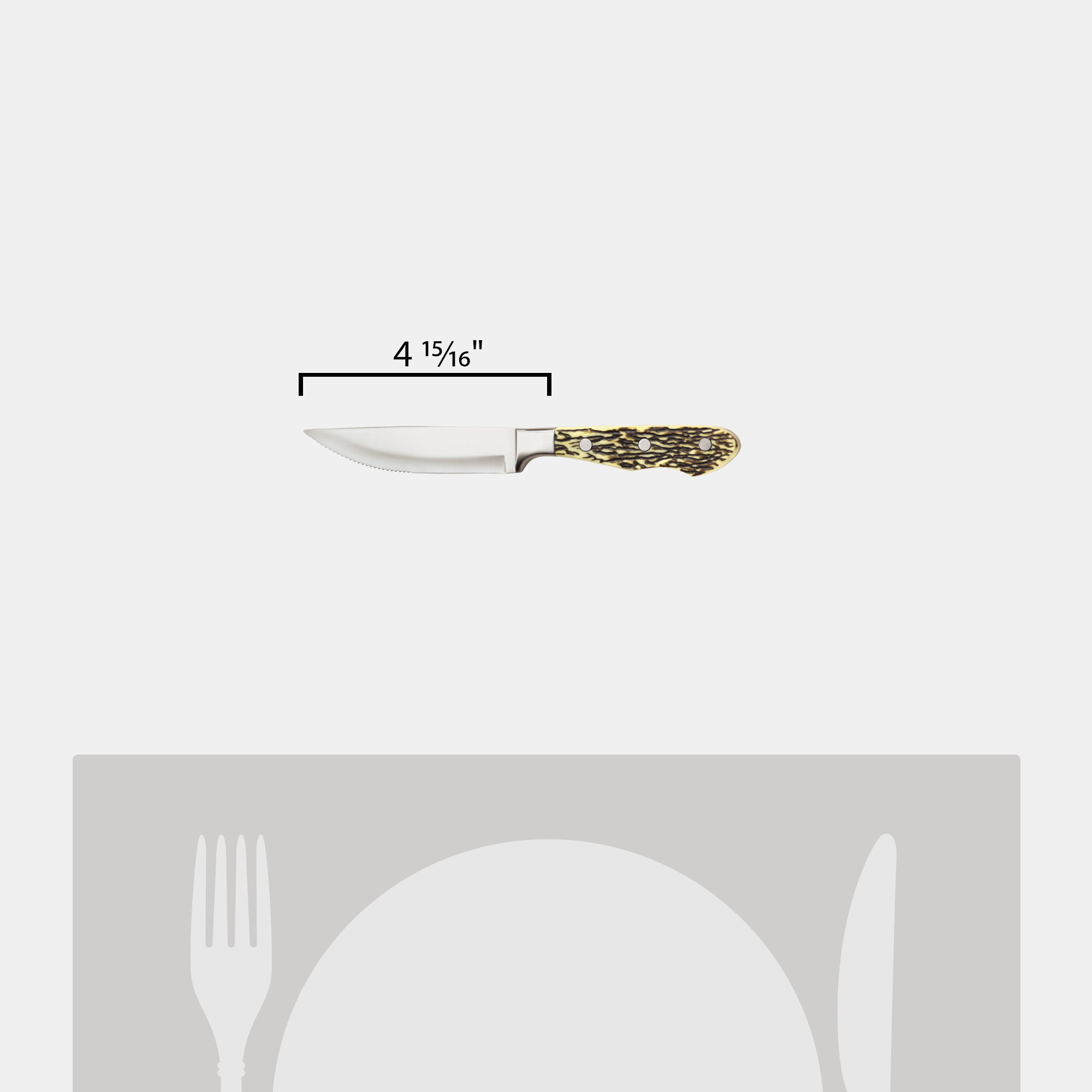 Walco 930529 Buck Stag 4 15/16" Customizable Stainless Steel Steak ...
