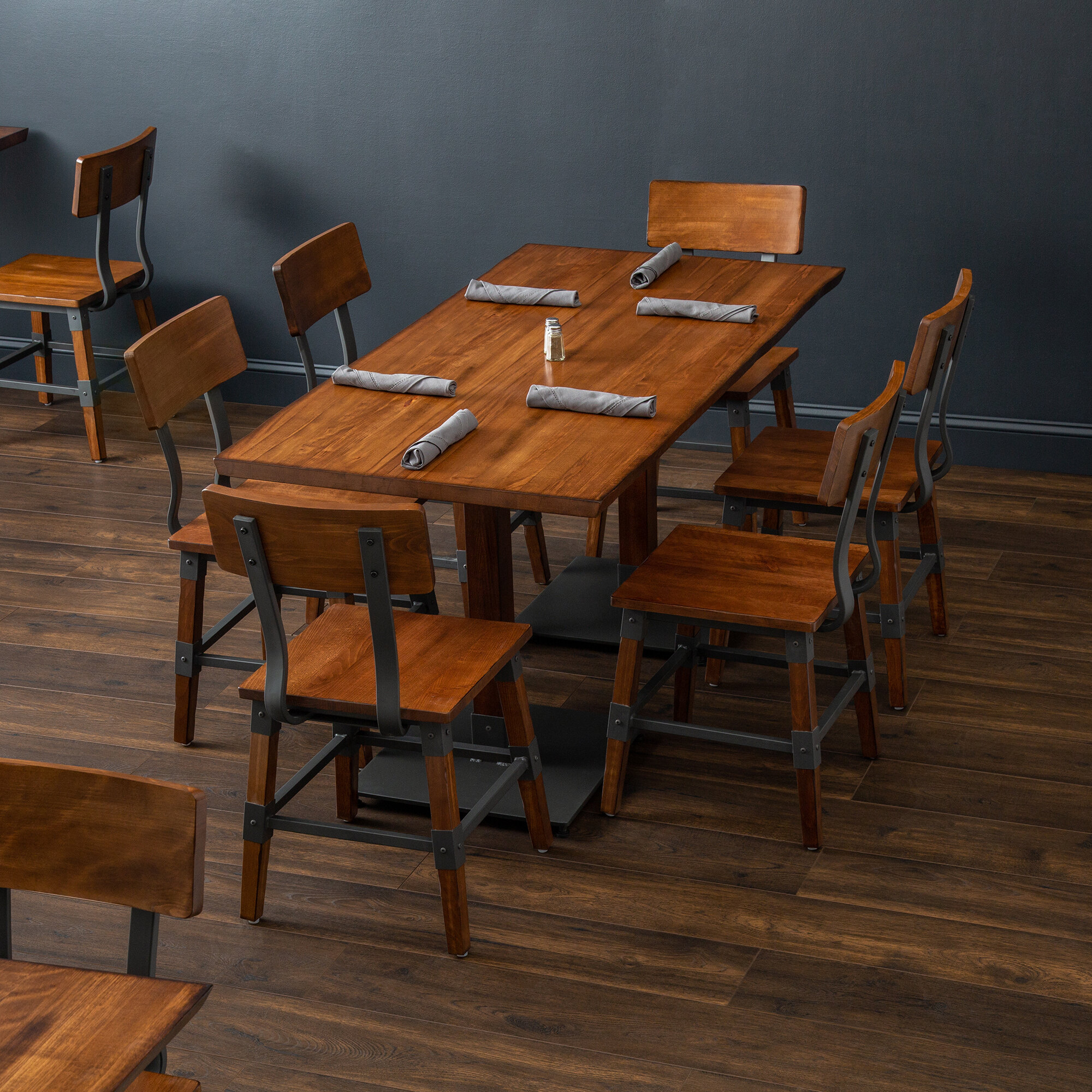 Lancaster Table & Seating 30" x 60" Antique Walnut Solid Wood Live Edge ...