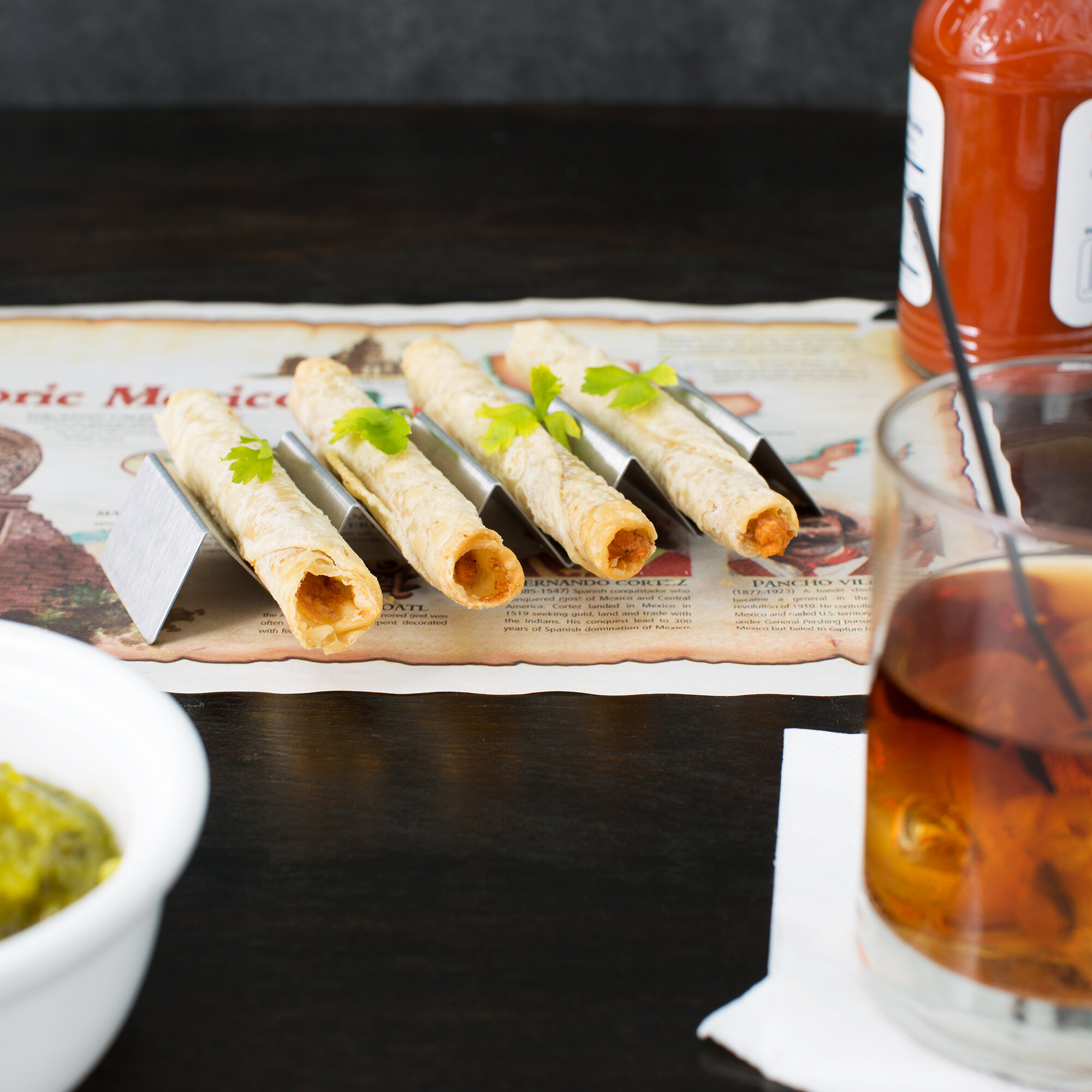 Choice 6 5/8" x 2" x 1" Stainless Steel Mini Taco Holder with 4 or 5 ...