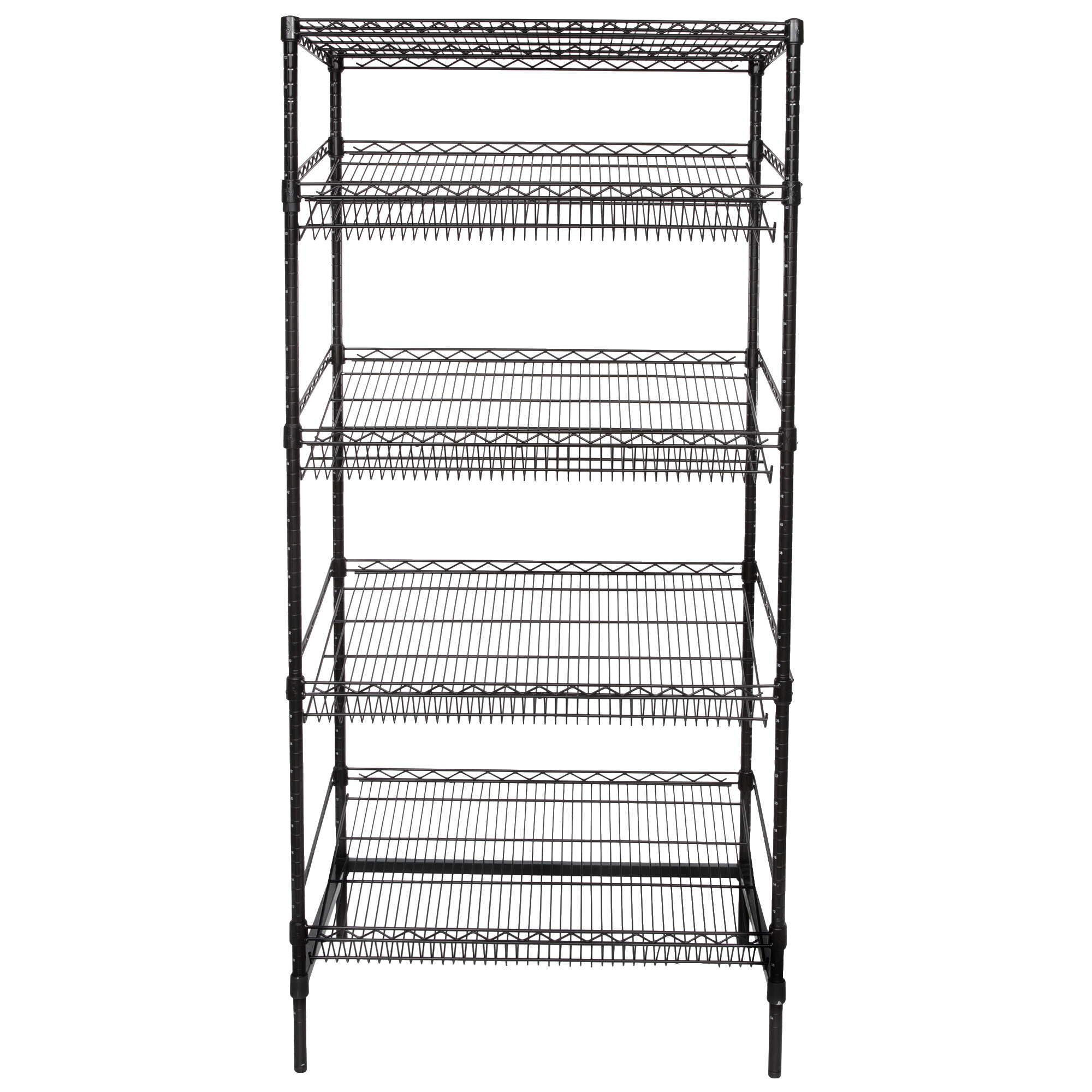 Regency Black Epoxy 5-Shelf Angled Stationary Merchandising Rack - 24 ...