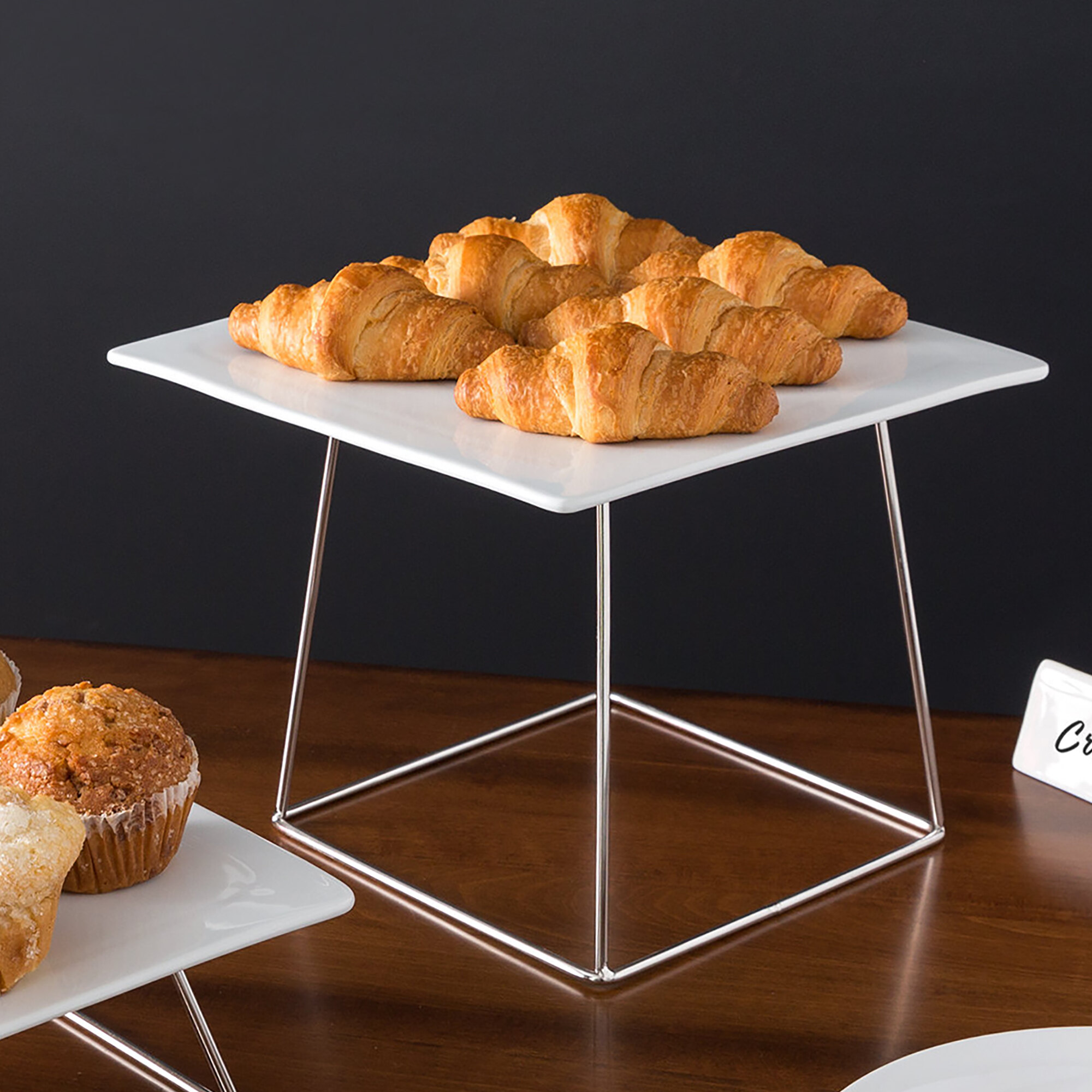 Choice 9" Square Stainless Steel Metal Display Stand