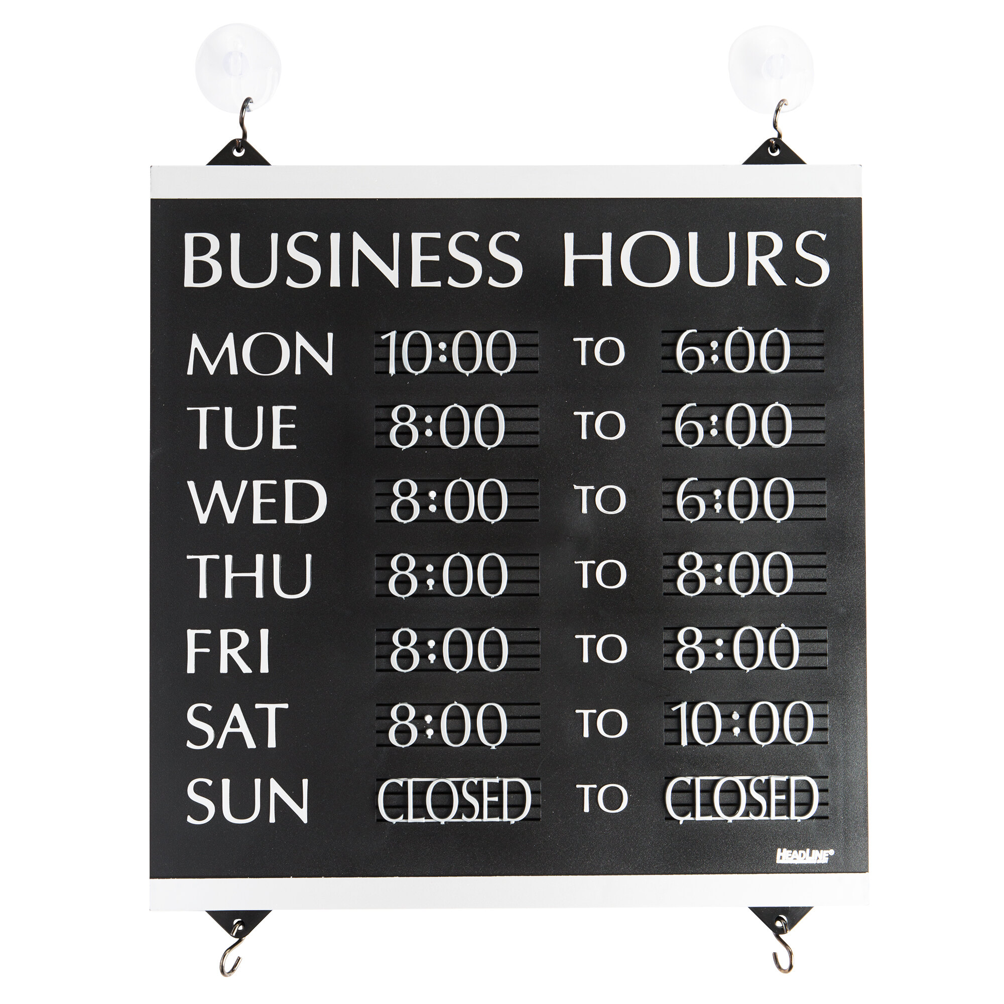 Headline Sign 4247 Century Series 13" x 14" Black Heavy-Duty Plastic ...