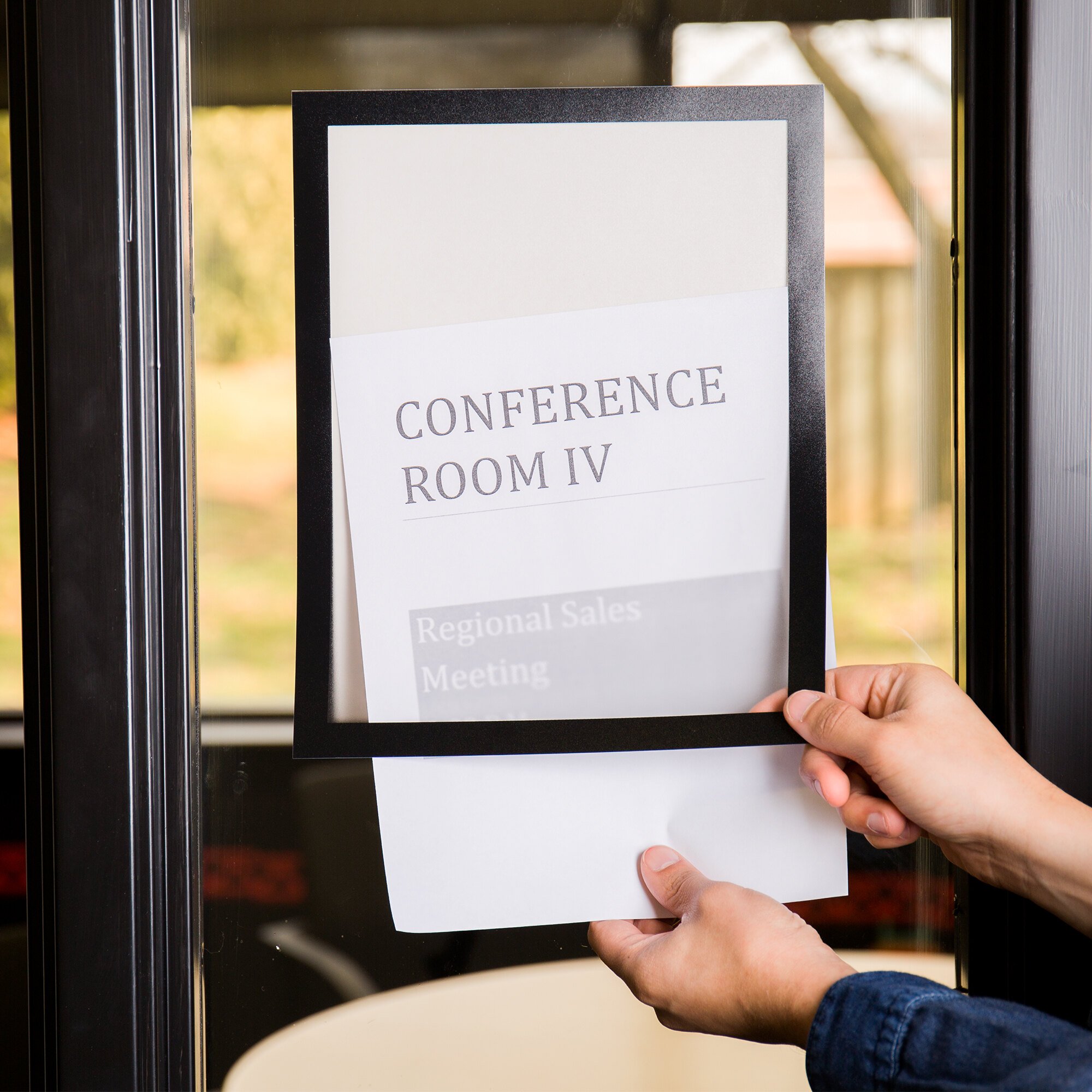 Durable DURAFRAME Self-Adhesive Magnetic Sign Holder