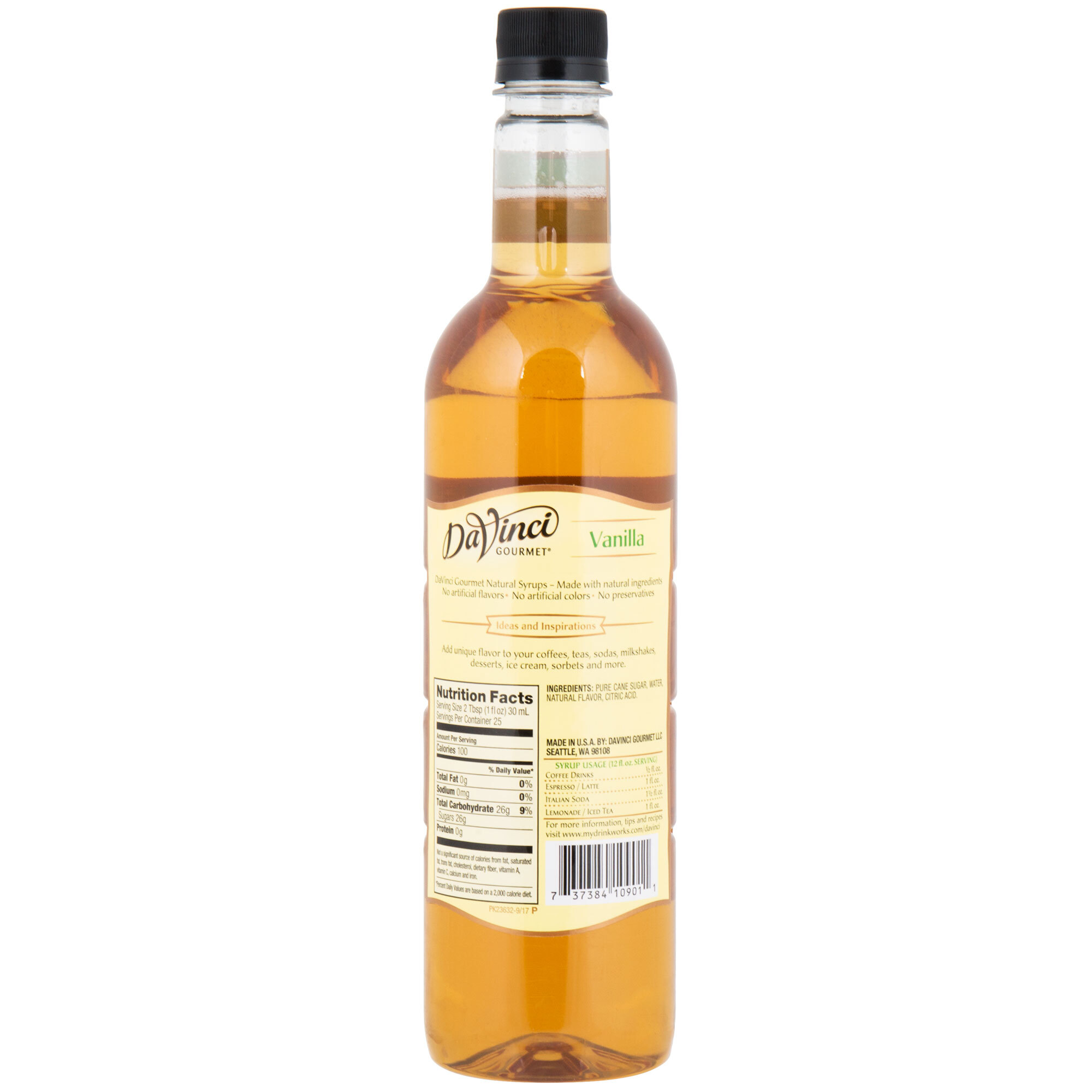 DaVinci Gourmet 750 mL All Natural Vanilla Flavoring Syrup