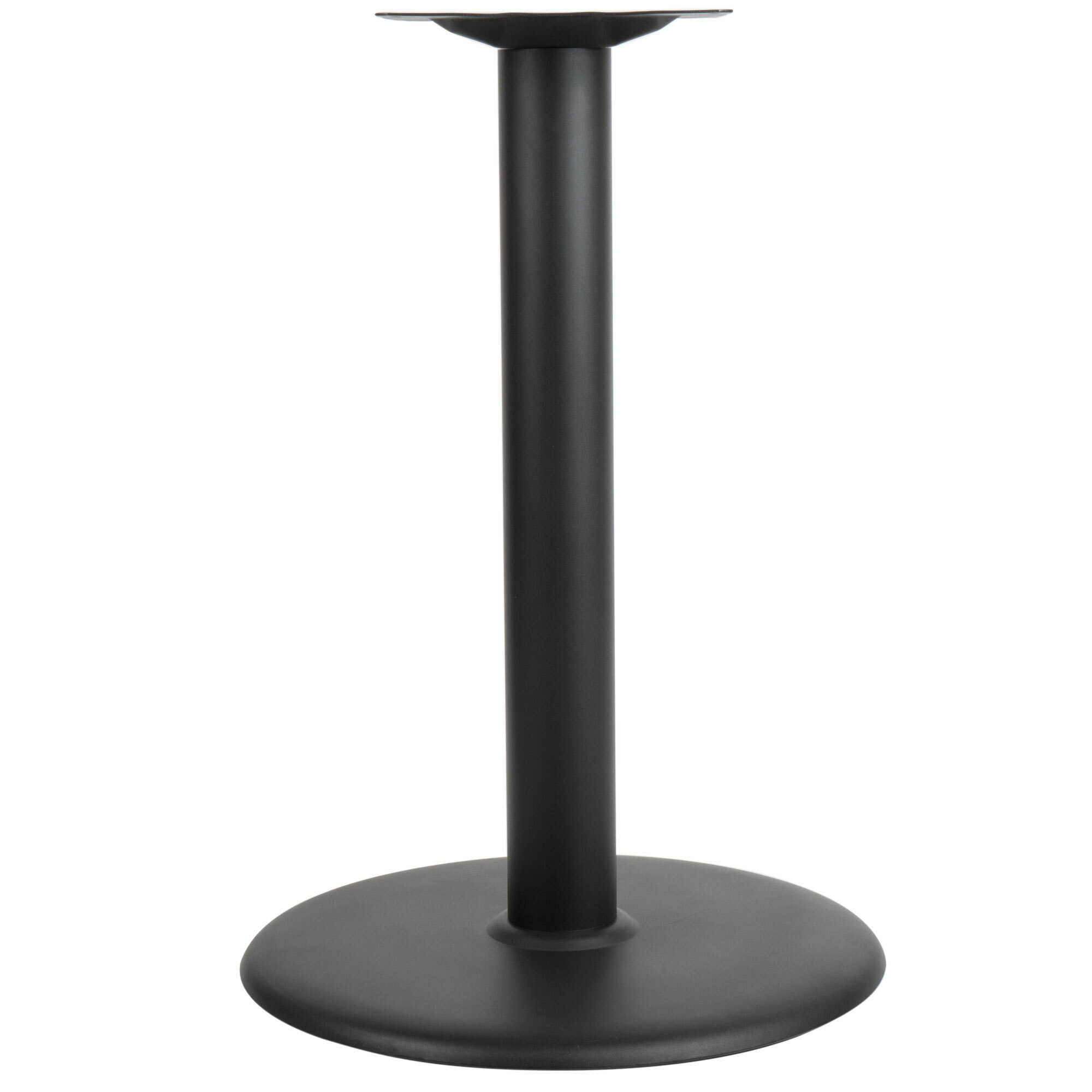 BFM Seating STB-224RCBP 22" Sand Black Stamped Steel Counter Height Indoor Round Table Base, 4 ...