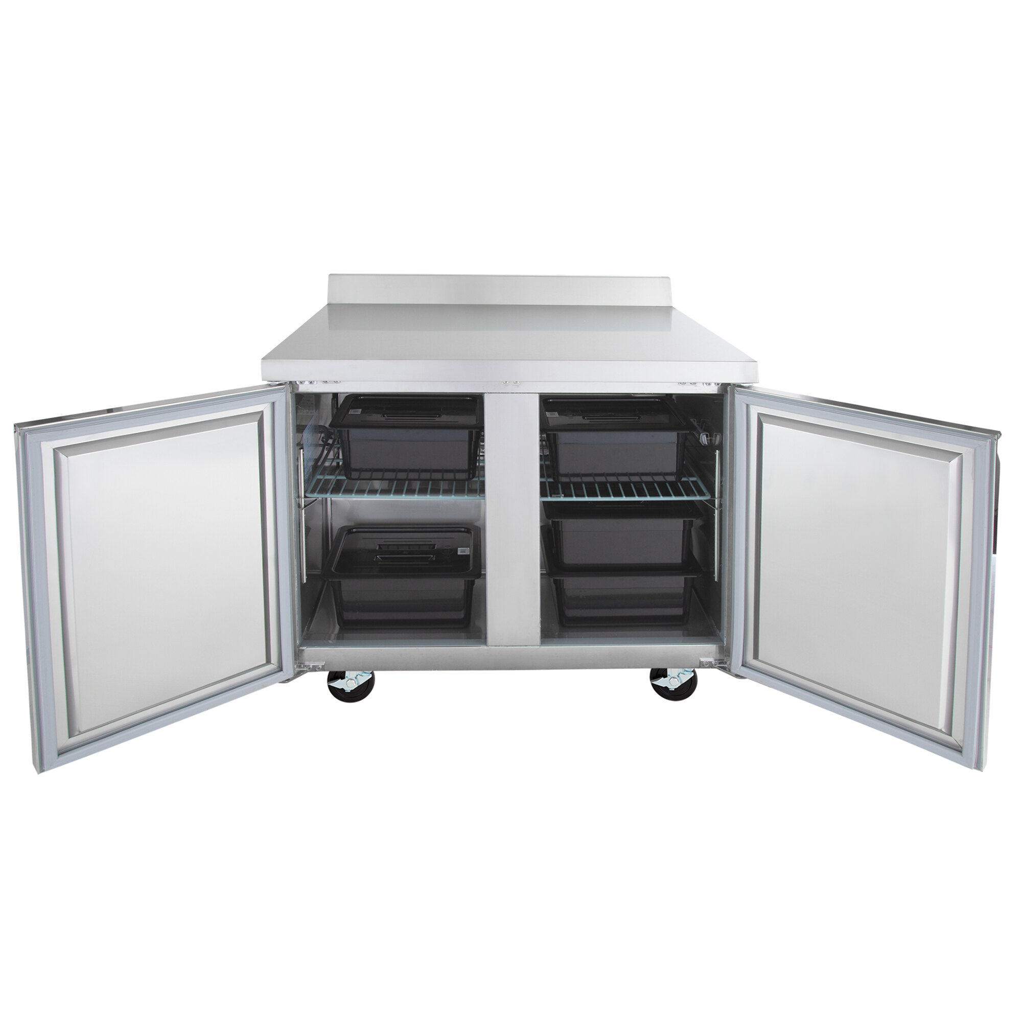 Avantco SS-WT-36F-HC 36" Two Door Worktop Freezer with 3 1/2" Backsplash