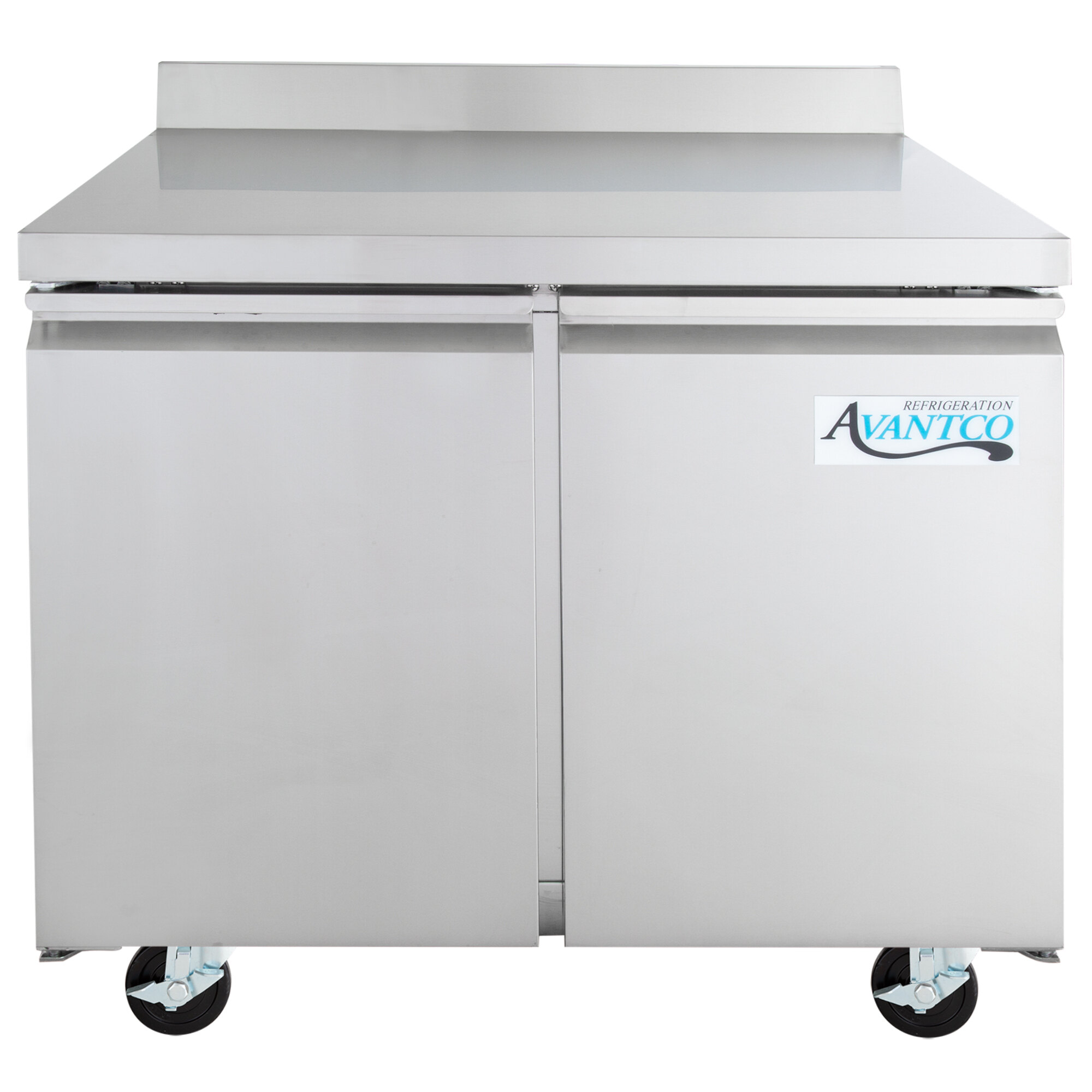 Avantco SS-WT-36F-HC 36" Two Door Worktop Freezer with 3 1/2" Backsplash