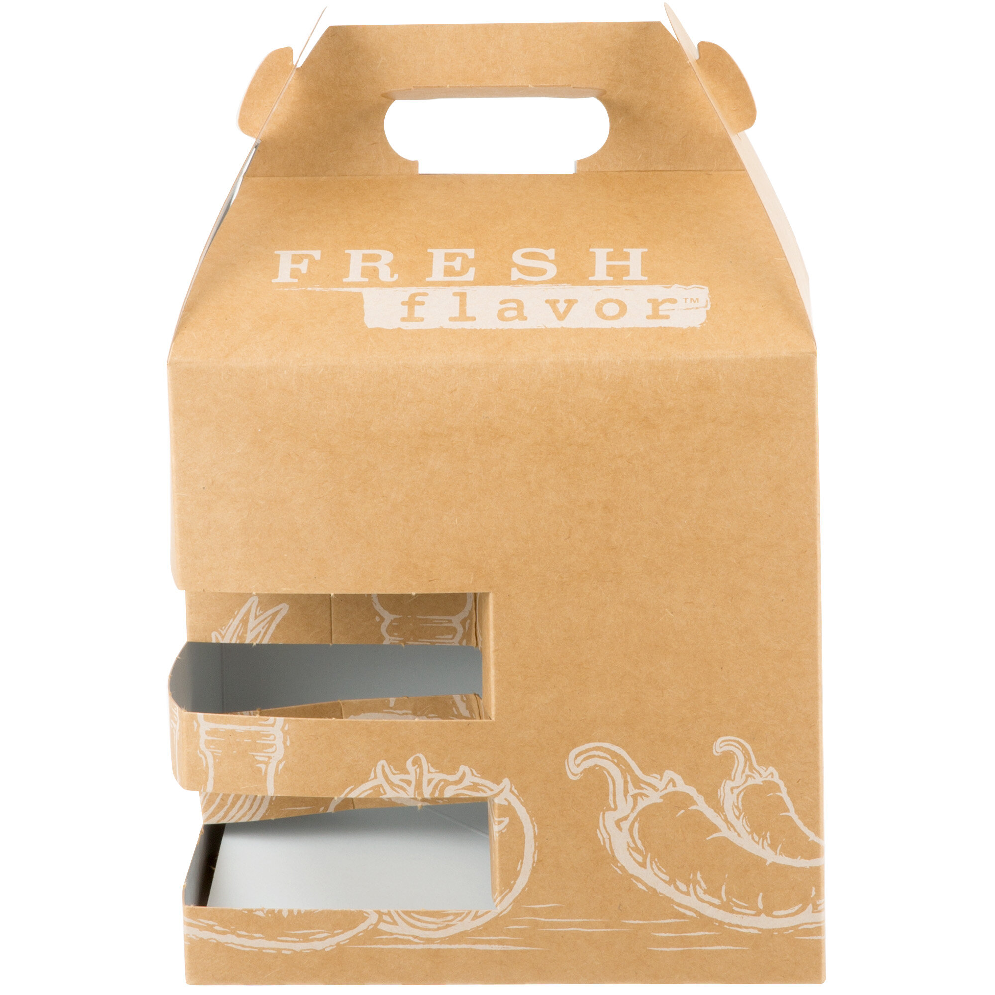 8" x 6" x 8" Barn Take Out Lunch Box / Chicken Box with Cup Holder and ...