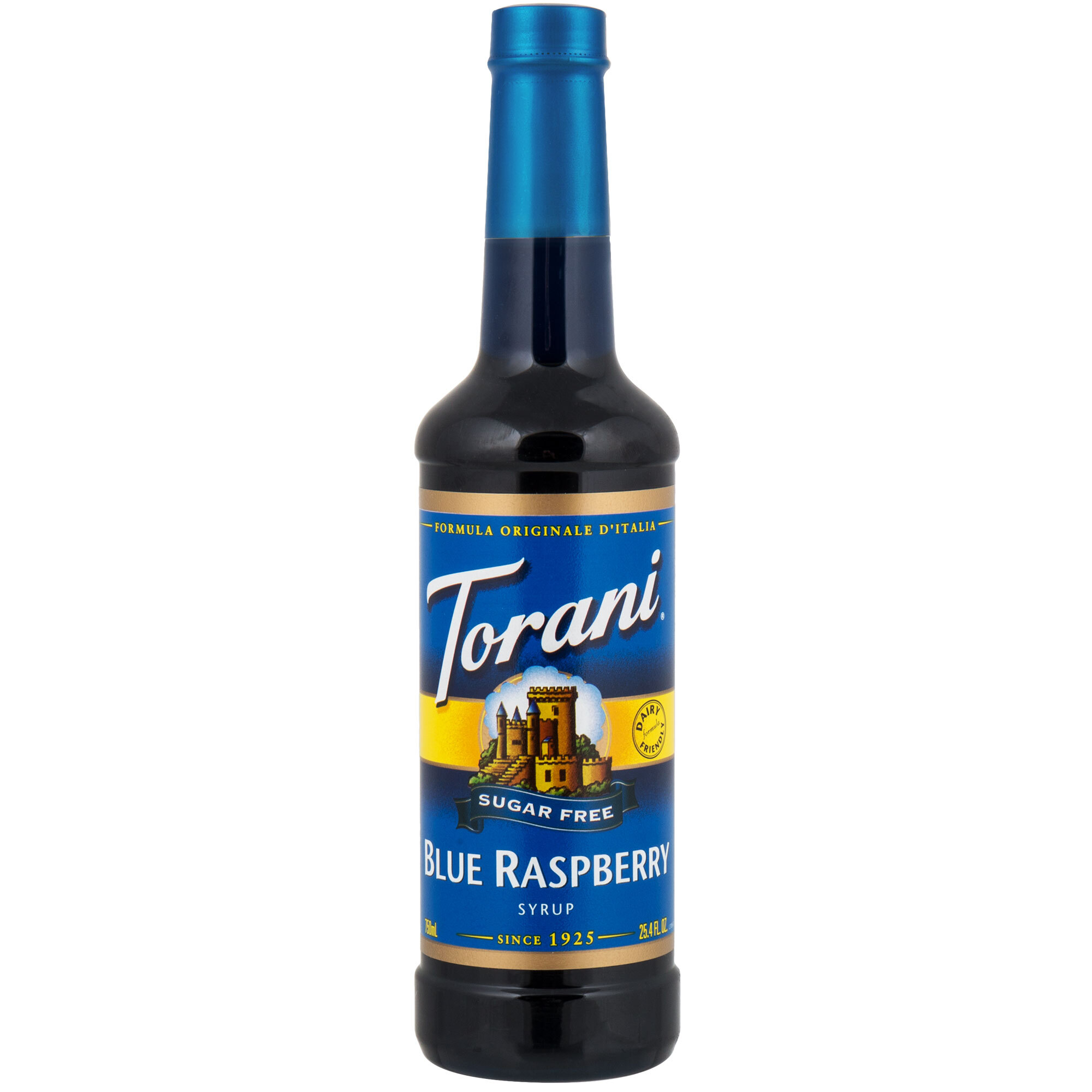 Torani 750 mL Sugar Free Blue Raspberry Flavoring Syrup
