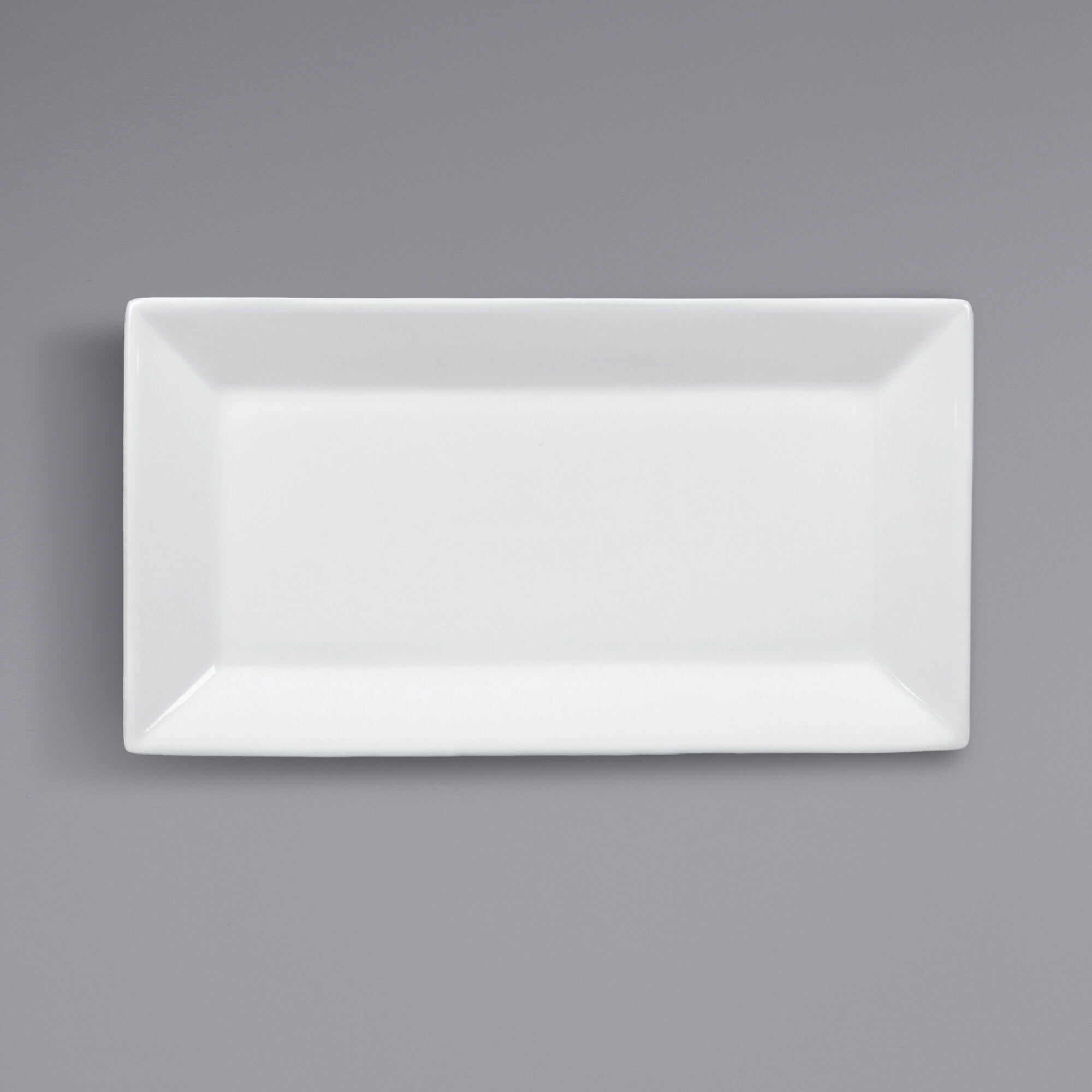 Acopa 8 1/2" x 4 1/2" Bright White Rectangular Porcelain Platter - 24/Case