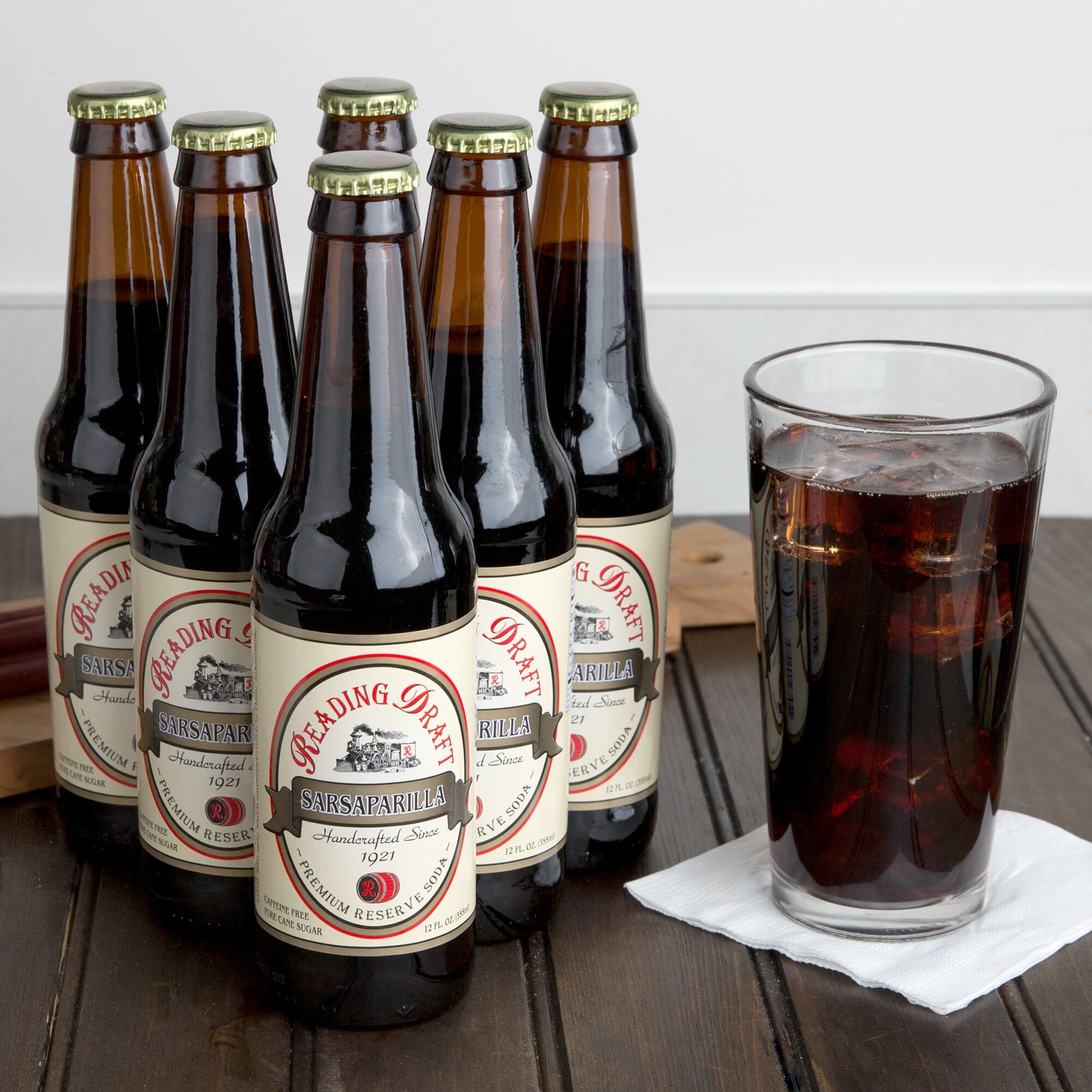 Reading Soda Works 12 fl. oz. Sarsaparilla - 12/Case