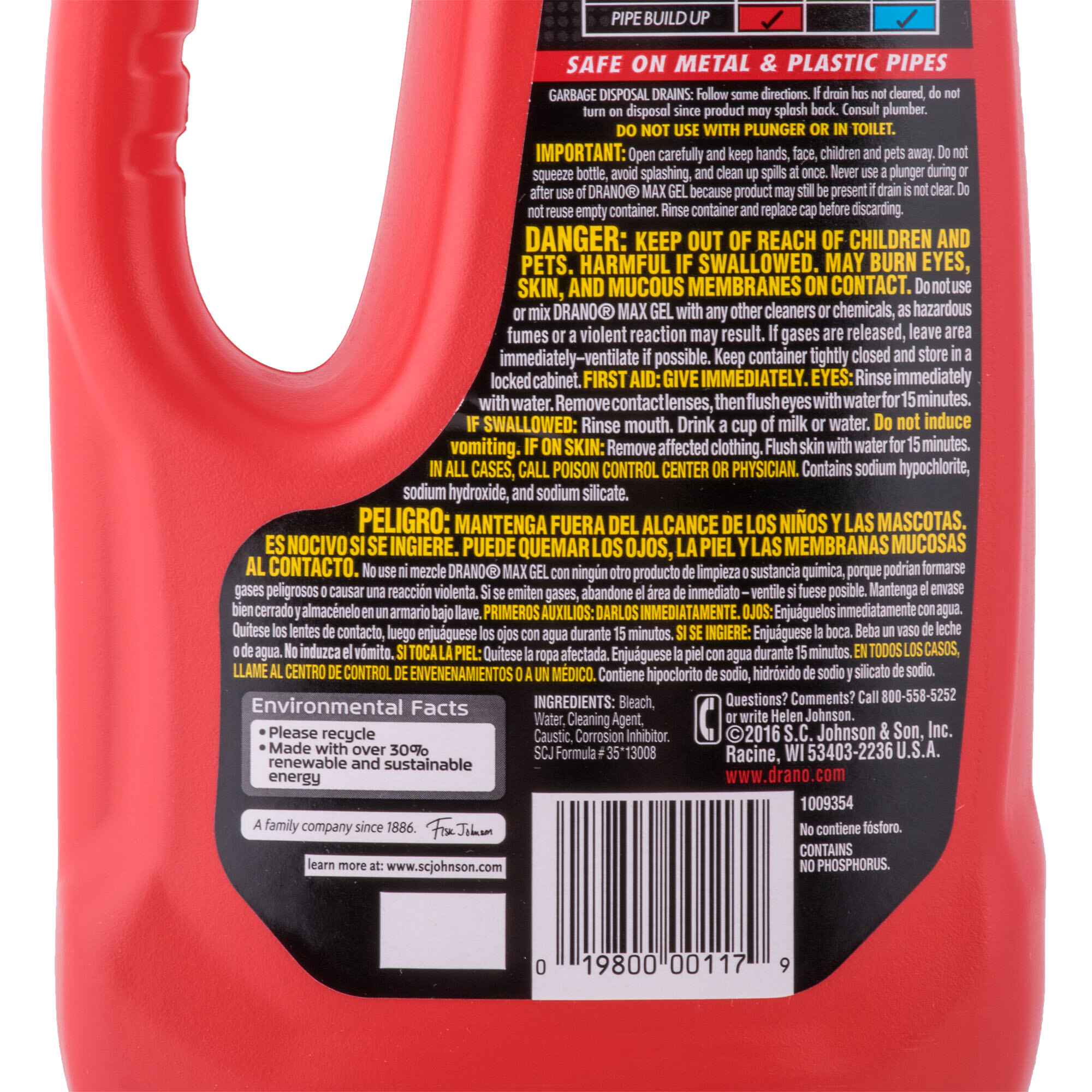 SC Johnson Drano® 694768 Max Gel Clog Remover 32 oz.