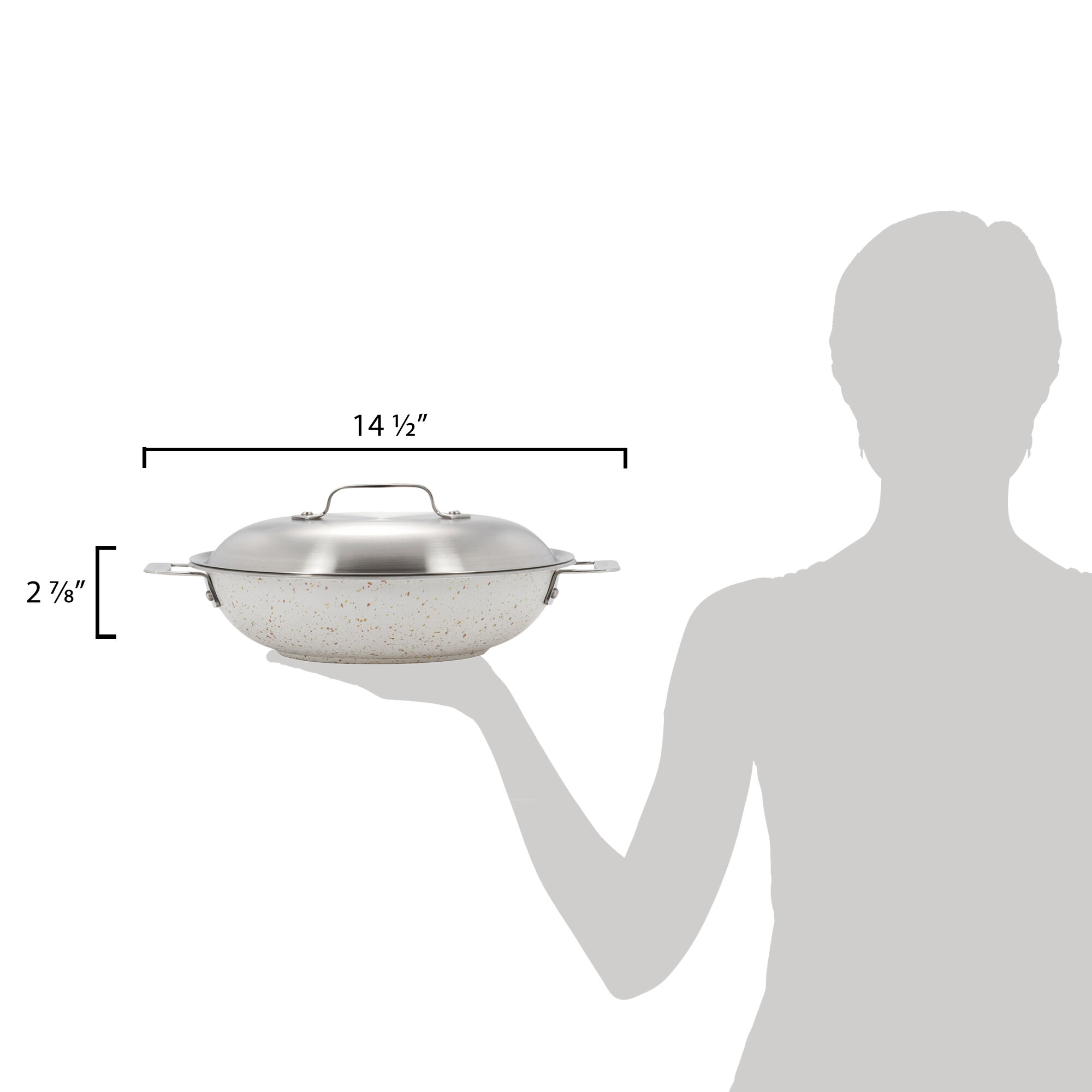 Bon Chef 60015DESERT Cucina 12" Desert Stainless Steel Stir Fry Pan ...