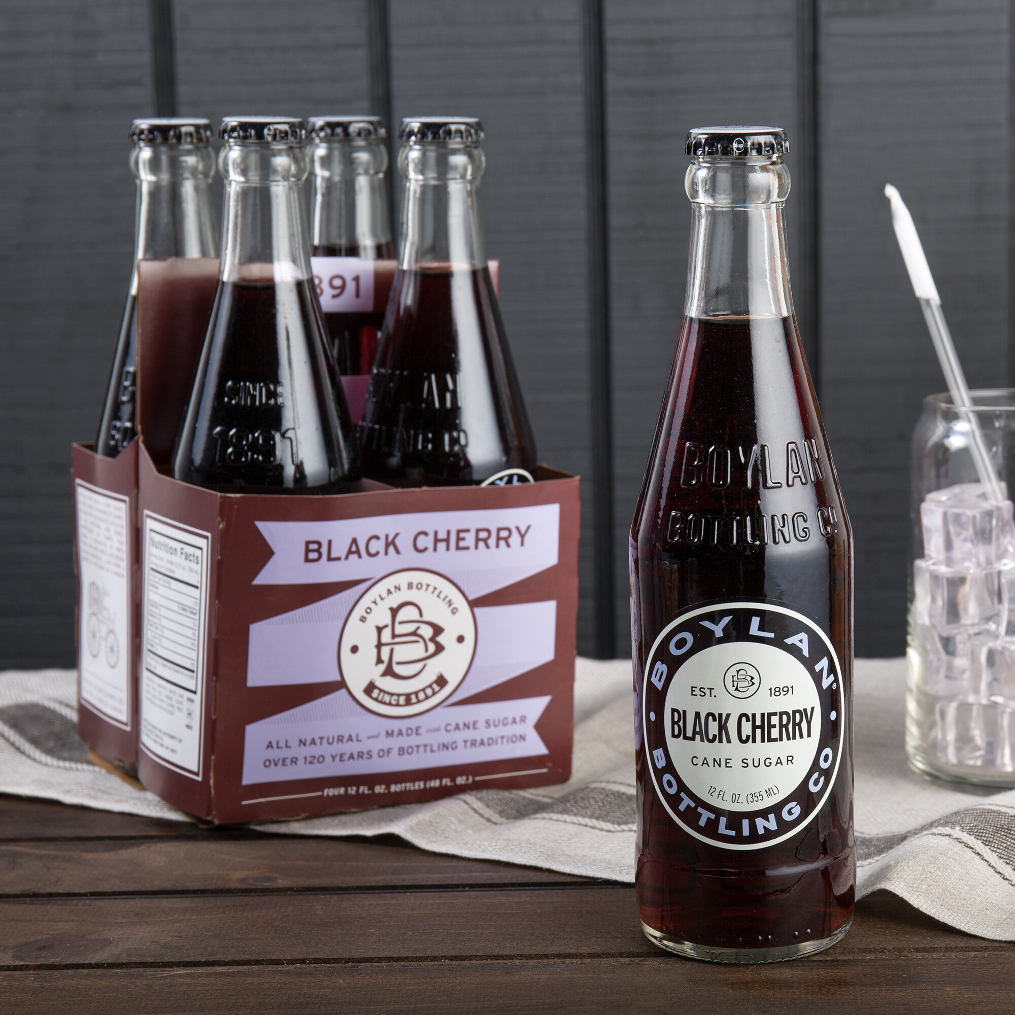 Boylan Bottling Co. 12 fl. oz. Black Cherry Soda 4-Pack - 6/Case