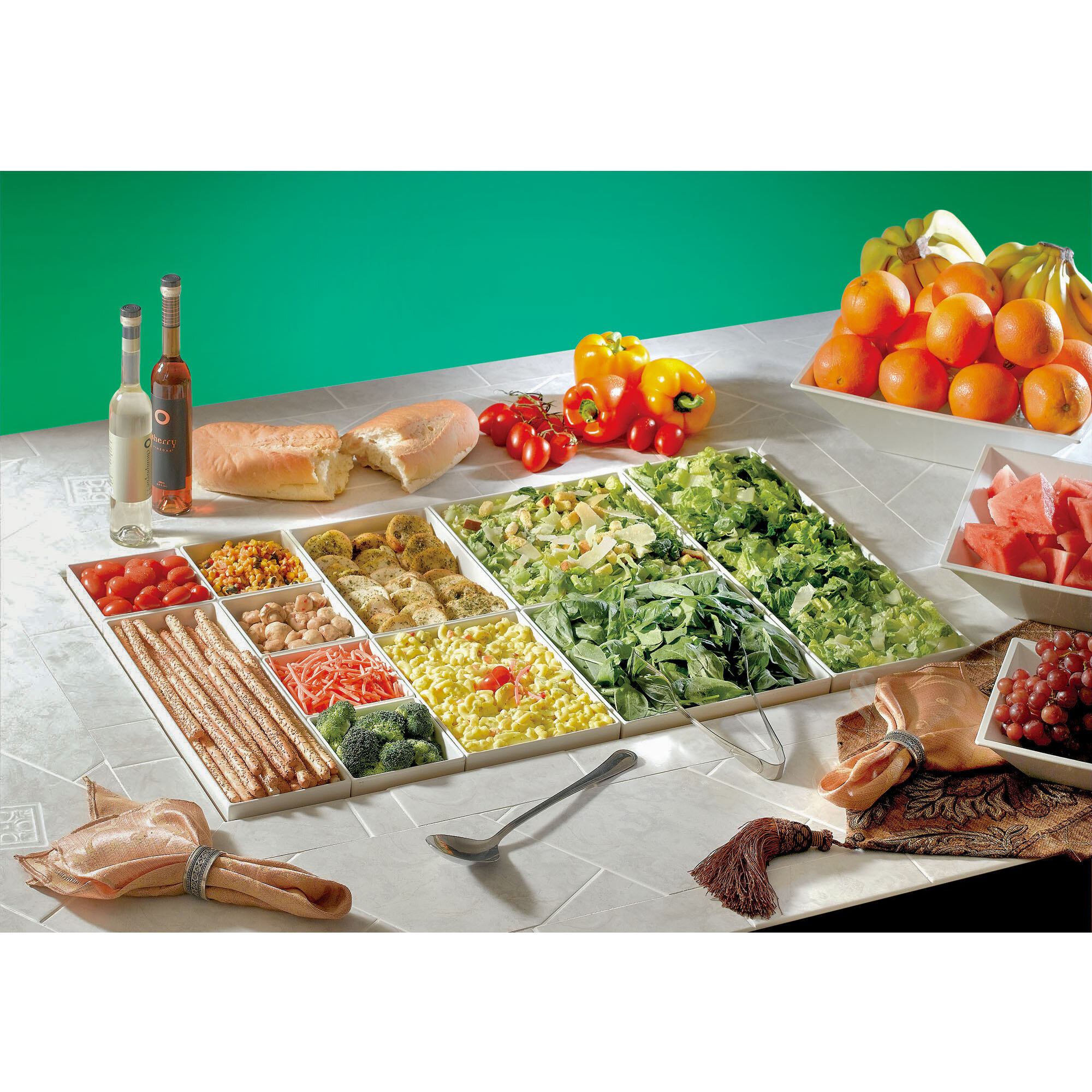 Bon Chef 9517S 64 oz. White Sandstone Finish Cast Aluminum Straight ...