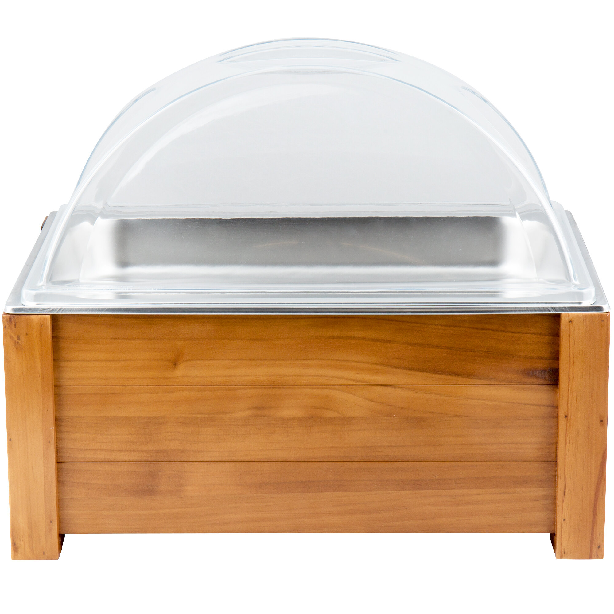 Choice 8.3 Qt. Full Size Wood Chafer with Pine Wood Stand and Dome ...