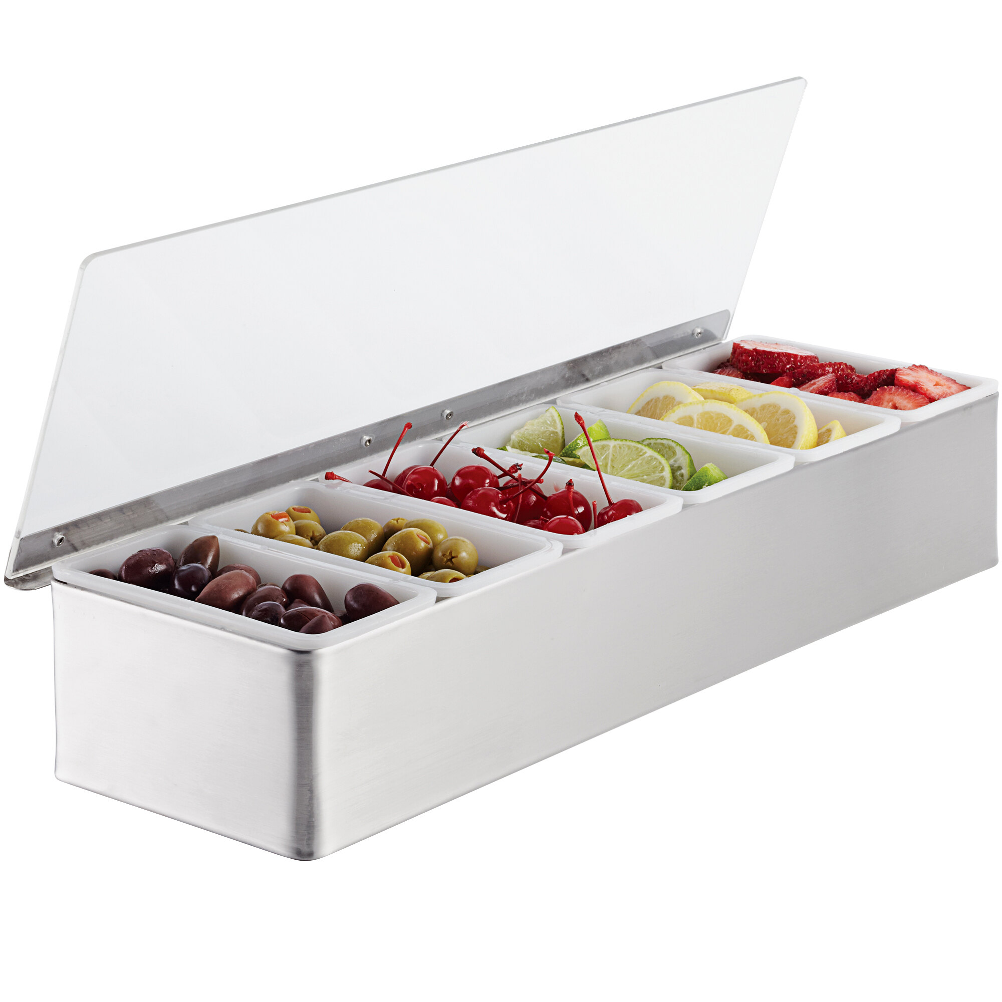 American Metalcraft CD6 6-Compartment Satin Finish Stainless Steel ...