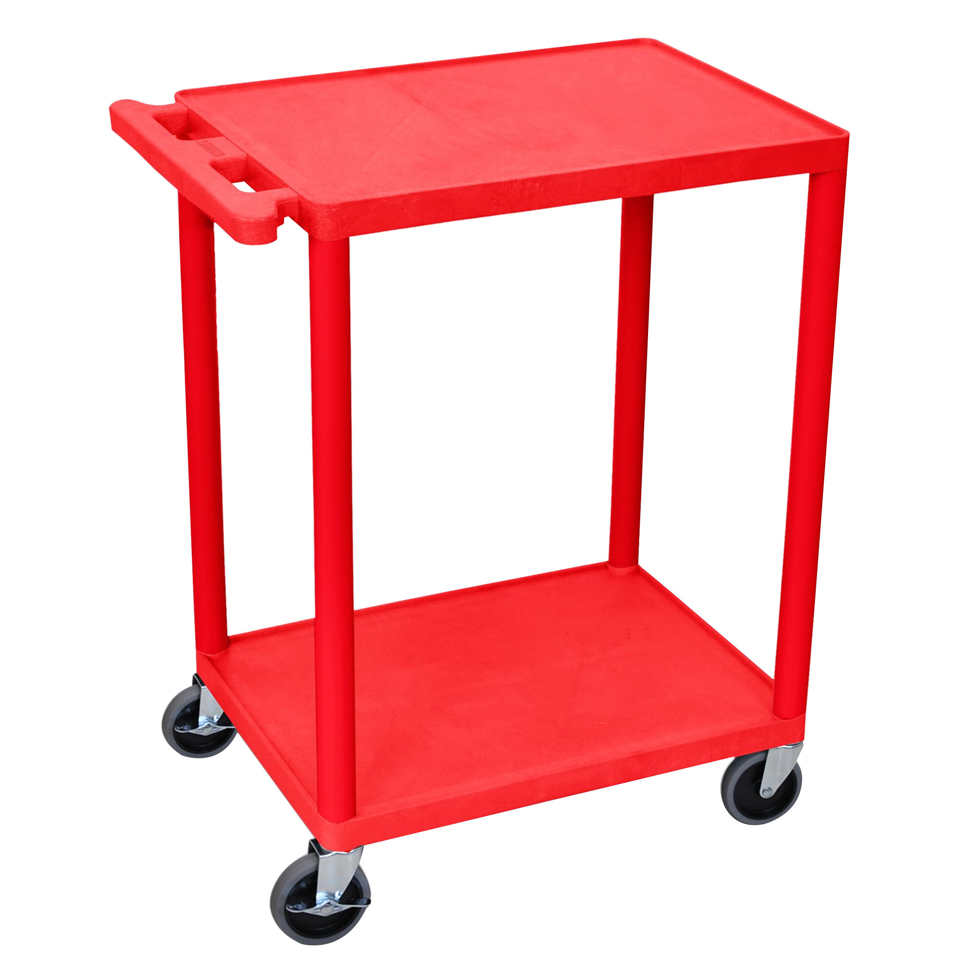 Luxor HE32-RD Red 2 Shelf Utility Cart