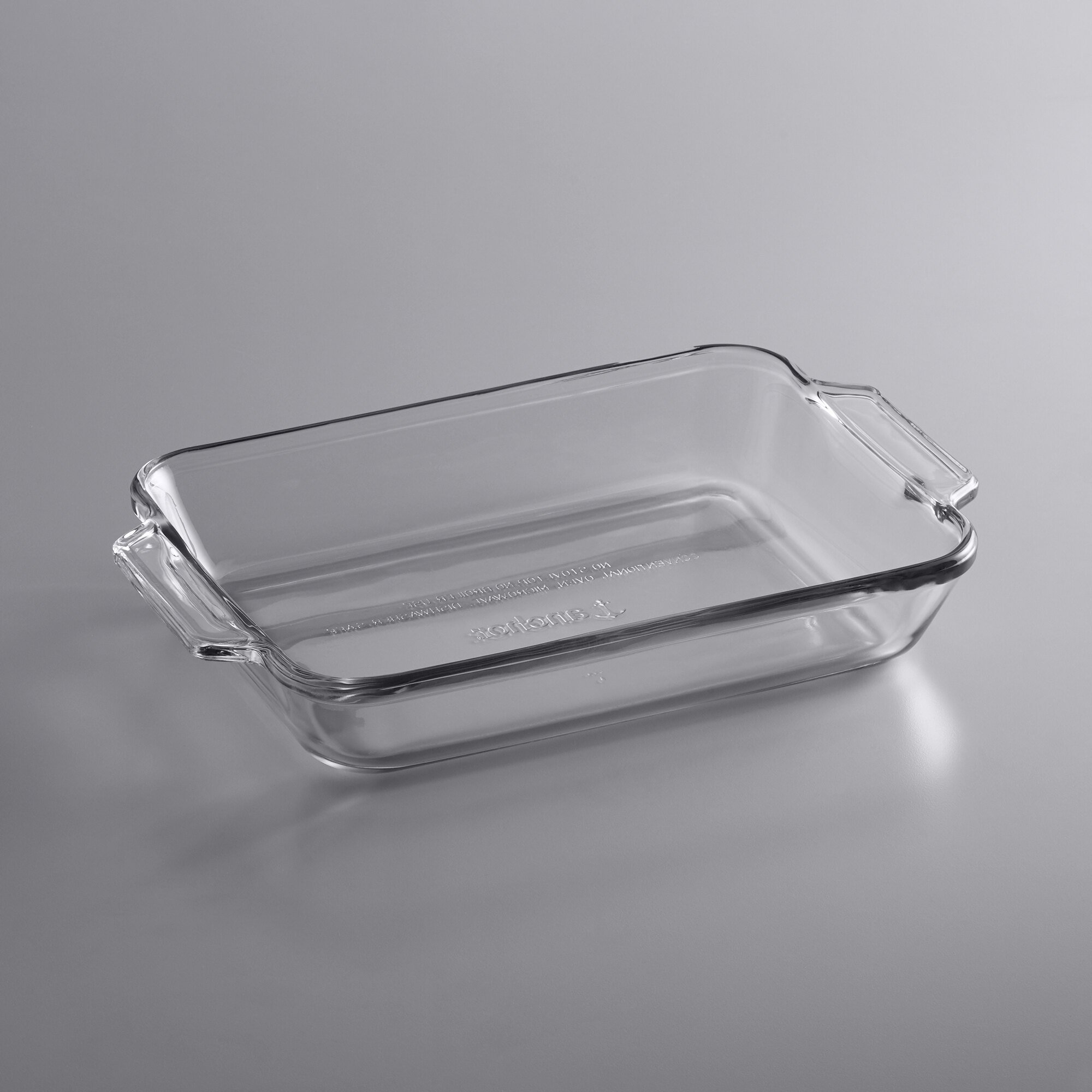 Anchor Hocking 81936AHG18 Basics 2 Qt. Clear Glass Baking Dish - 3/Case