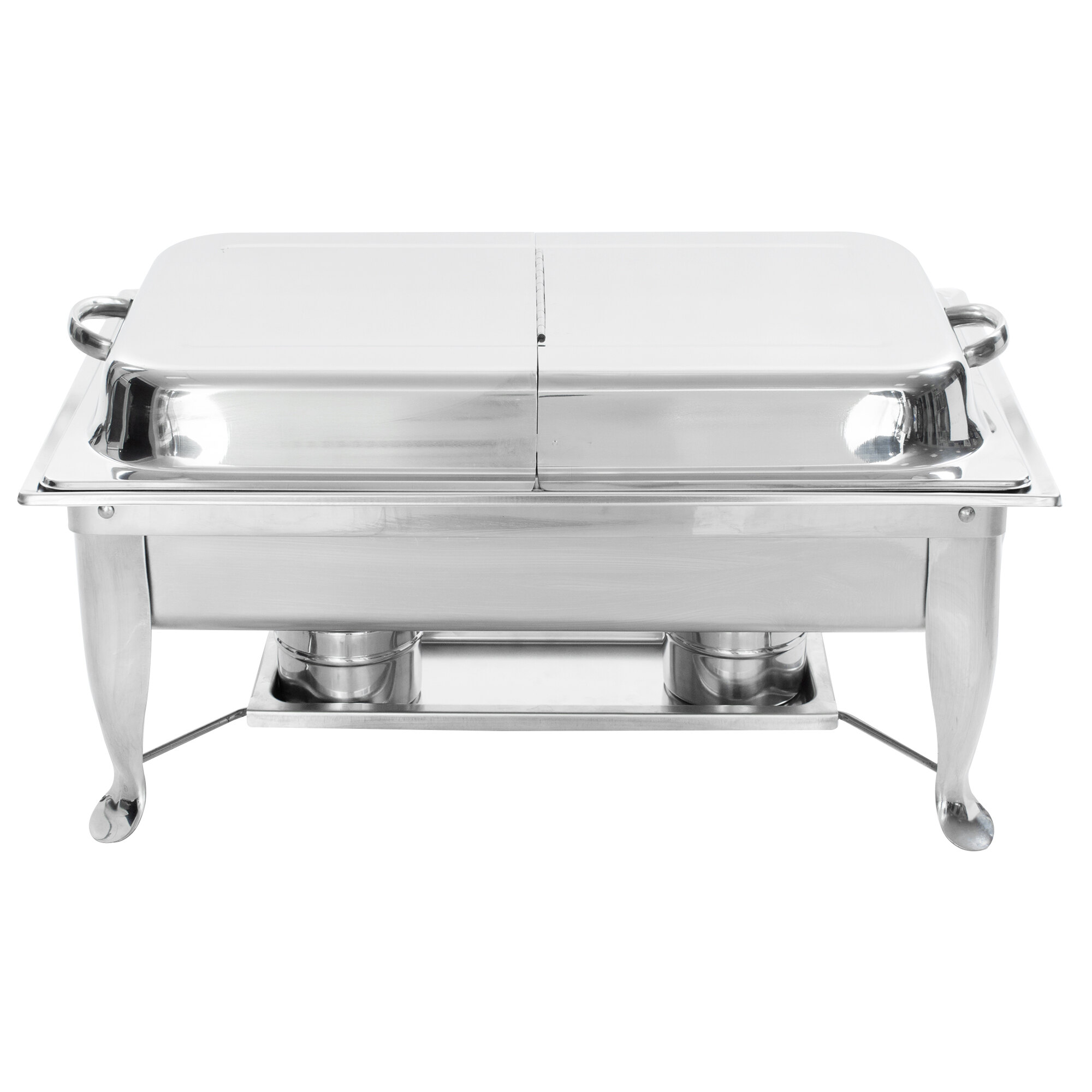 Choice 8 Qt. Full Size Folding Chafer Kit with Stainless Steel Hinged Cover