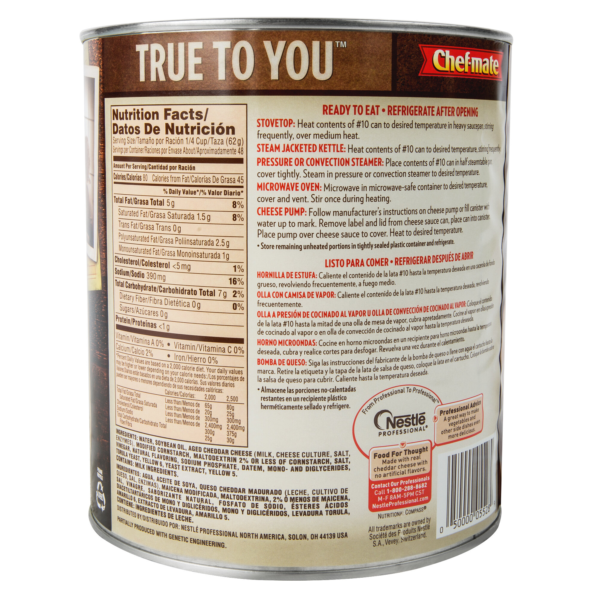 Chef-Mate #10 Can Basic Cheddar Cheese Sauce - 6/Case