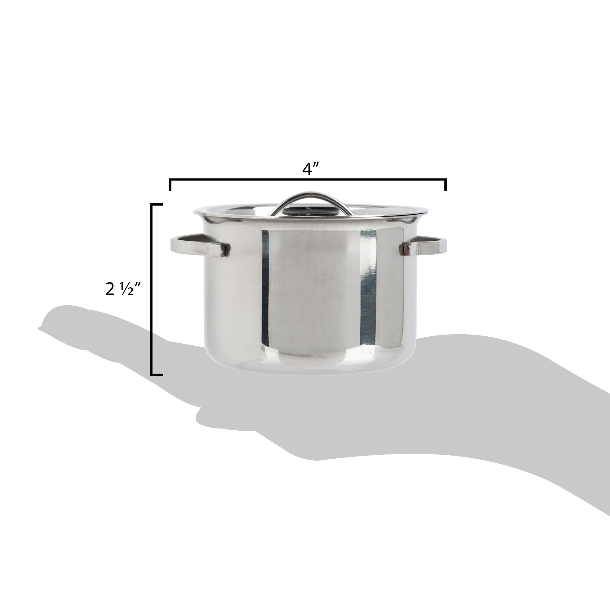 American Metalcraft MPL8 8 oz. Mini Stainless Steel Pot and Lid