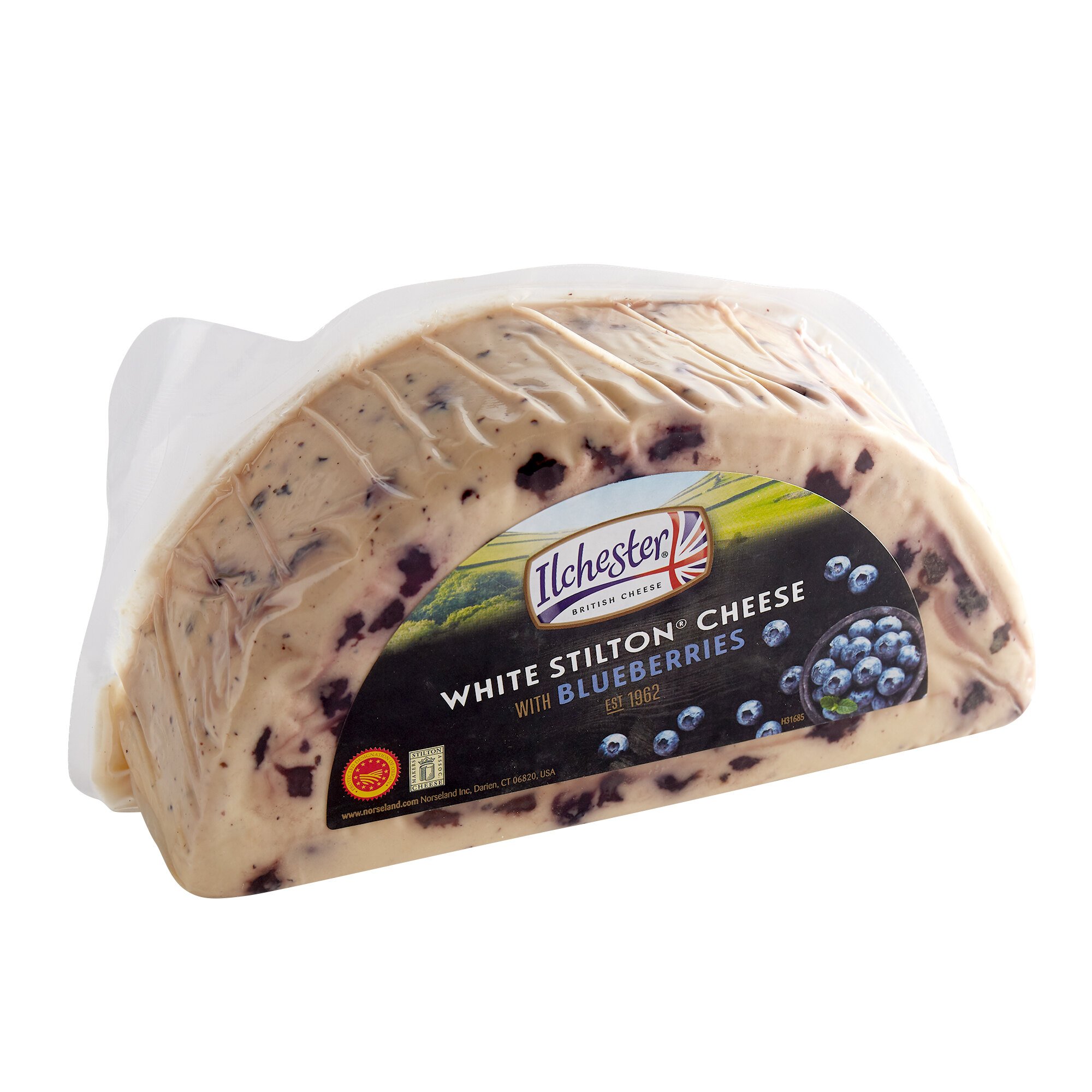 2.5 lb. 1/2 Wheel DOP White Stilton® Cheese with Blueberries