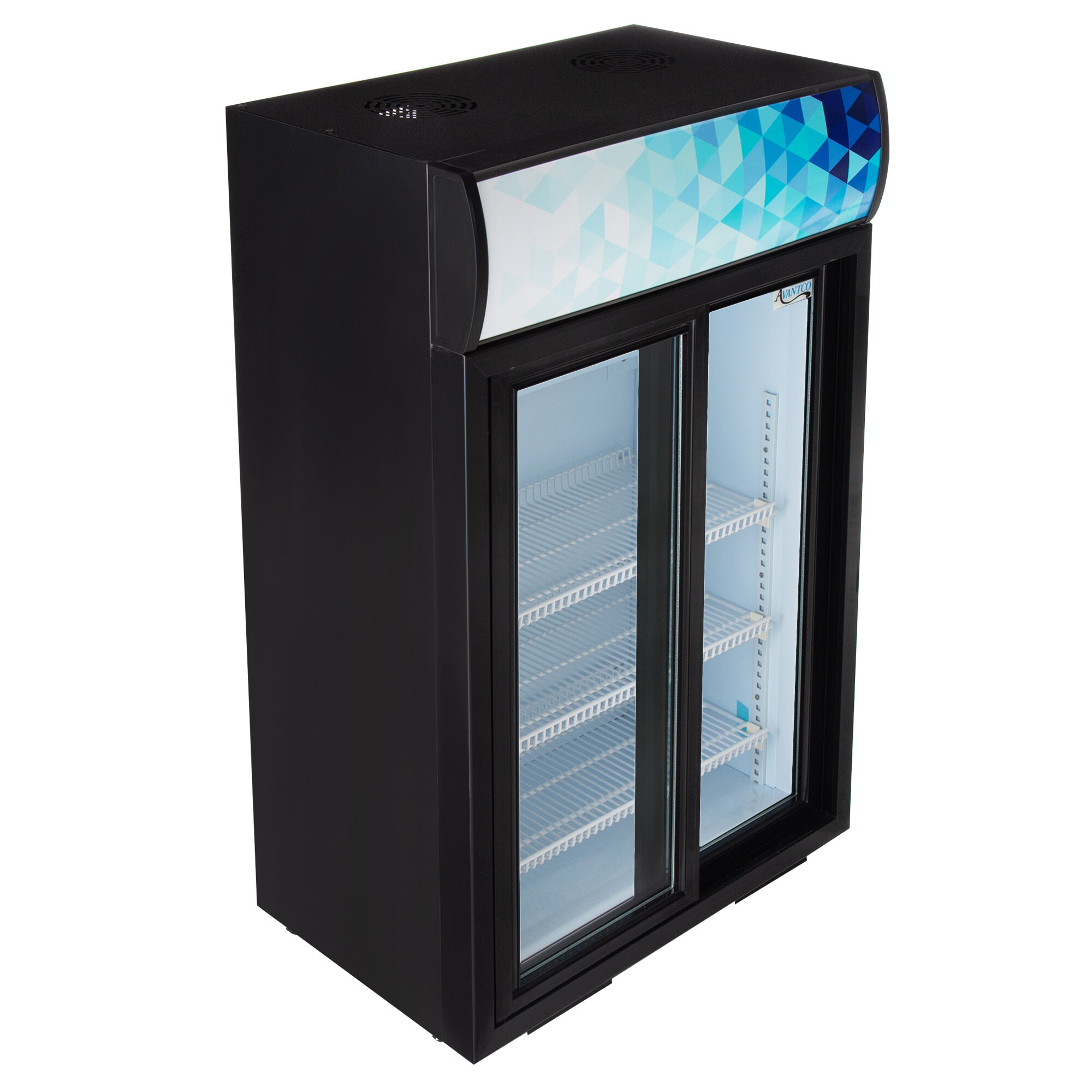 Avantco CSM-4-HC Black Countertop Display Refrigerator with Sliding ...