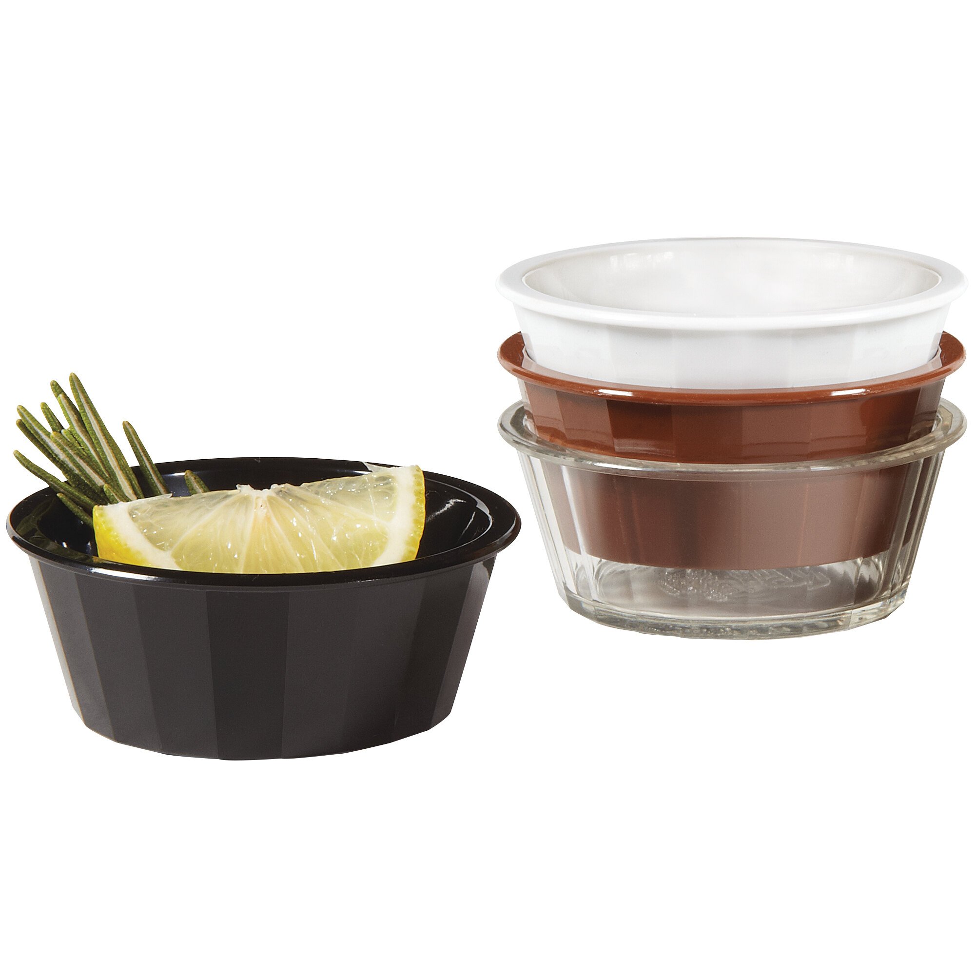GET ER-020-W 2 oz. White Fluted SAN Plastic Ramekin - 48/Case