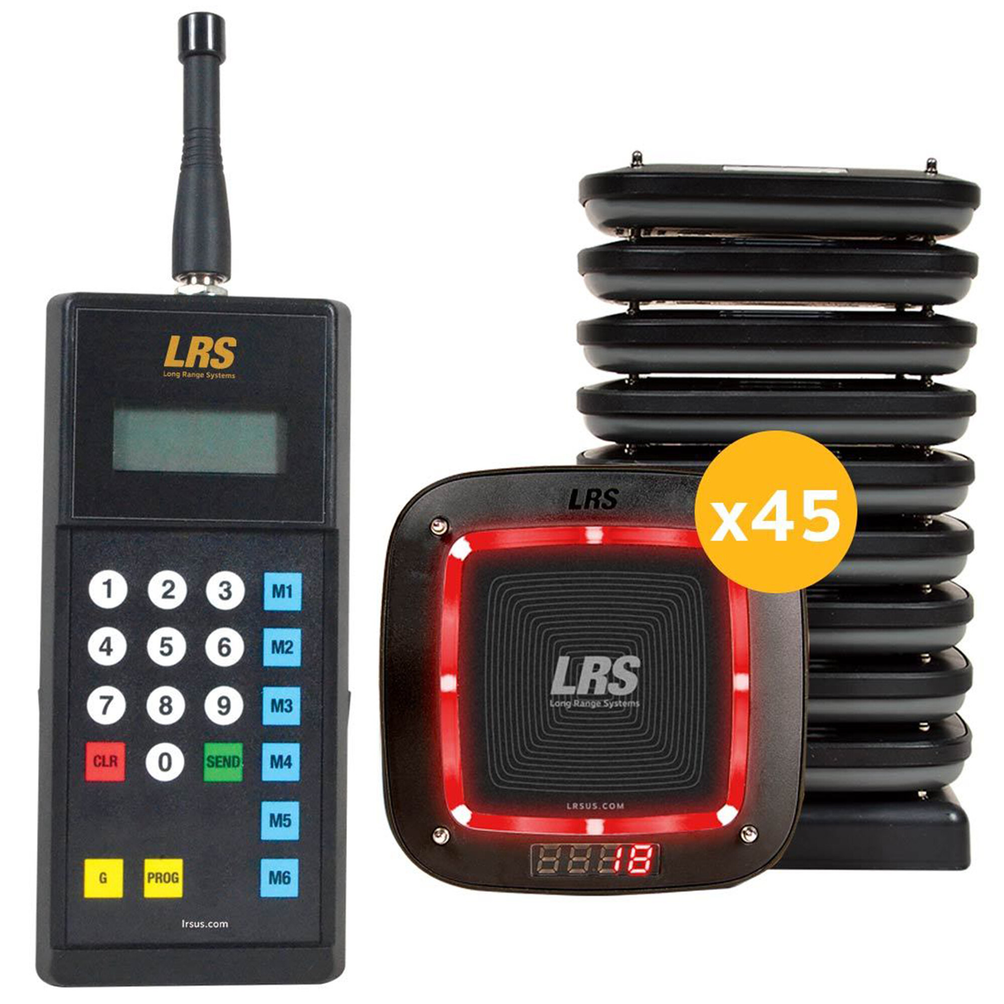 LRS Guest Paging System 45 Pager Kit with Guest Transmitter