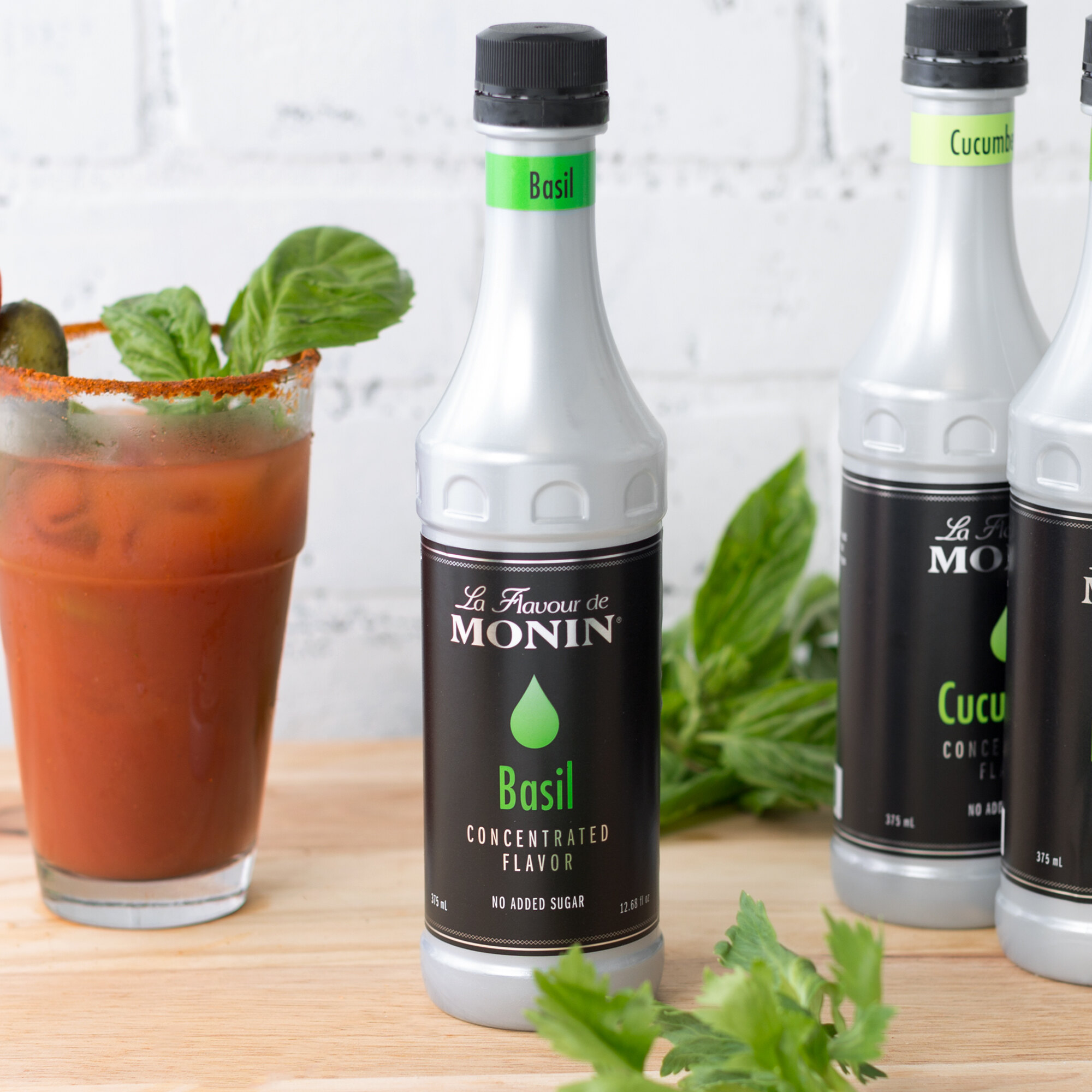 Monin 375 mL Basil Concentrated Flavor