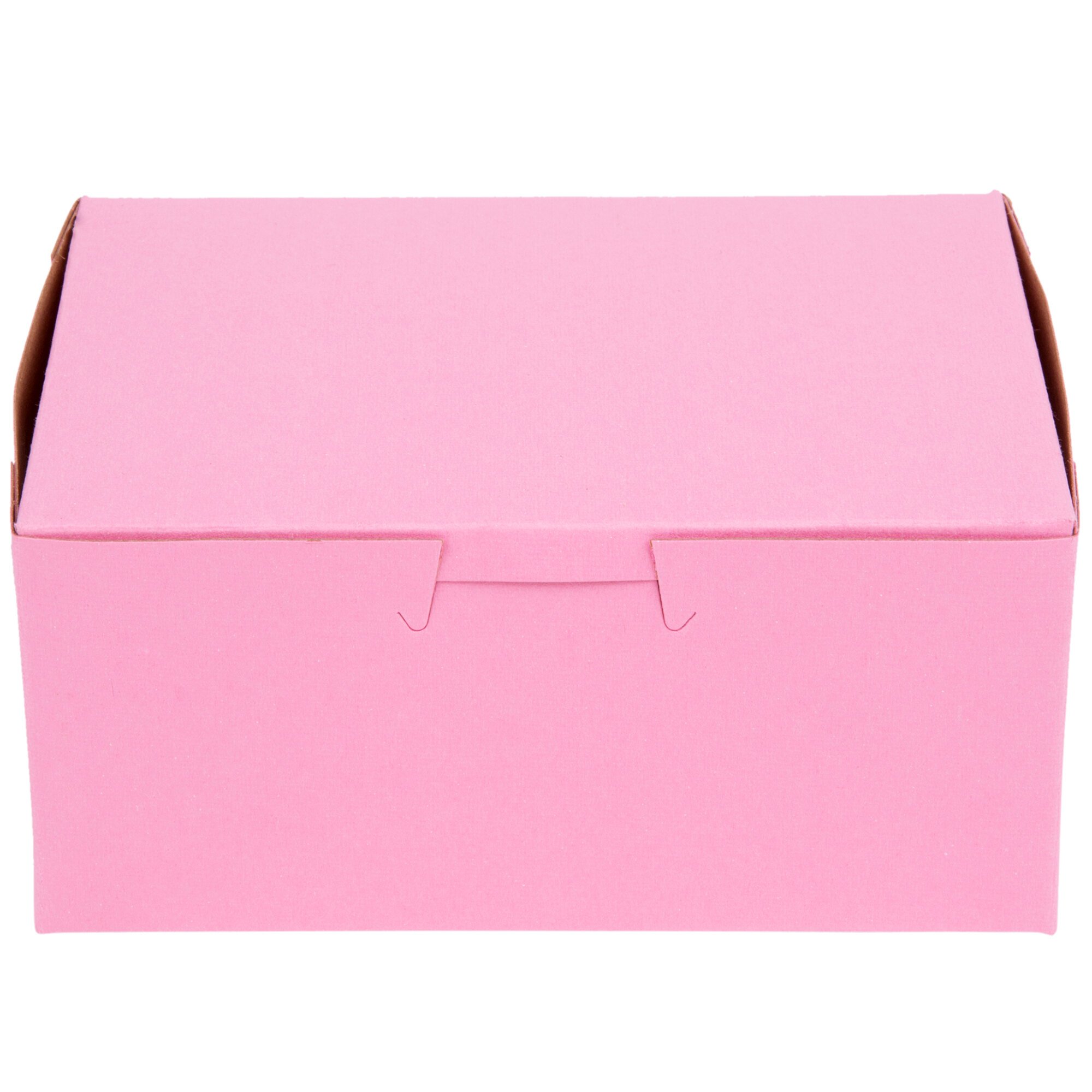 6 1/2" x 4" x 2 3/4" Pink Cake / Bakery Box - 10/Pack