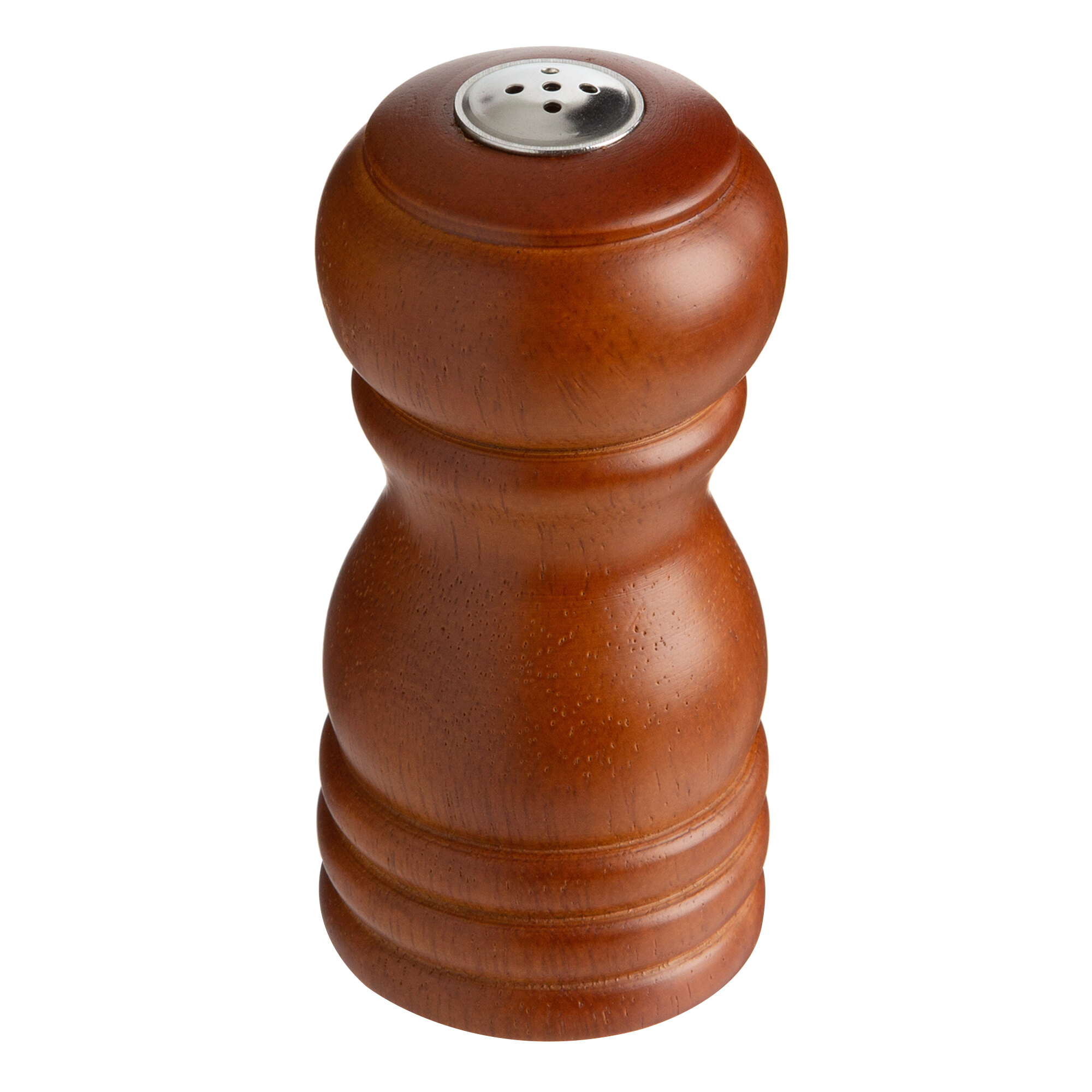 Choice 4" Matte Brown Wooden Salt Shaker