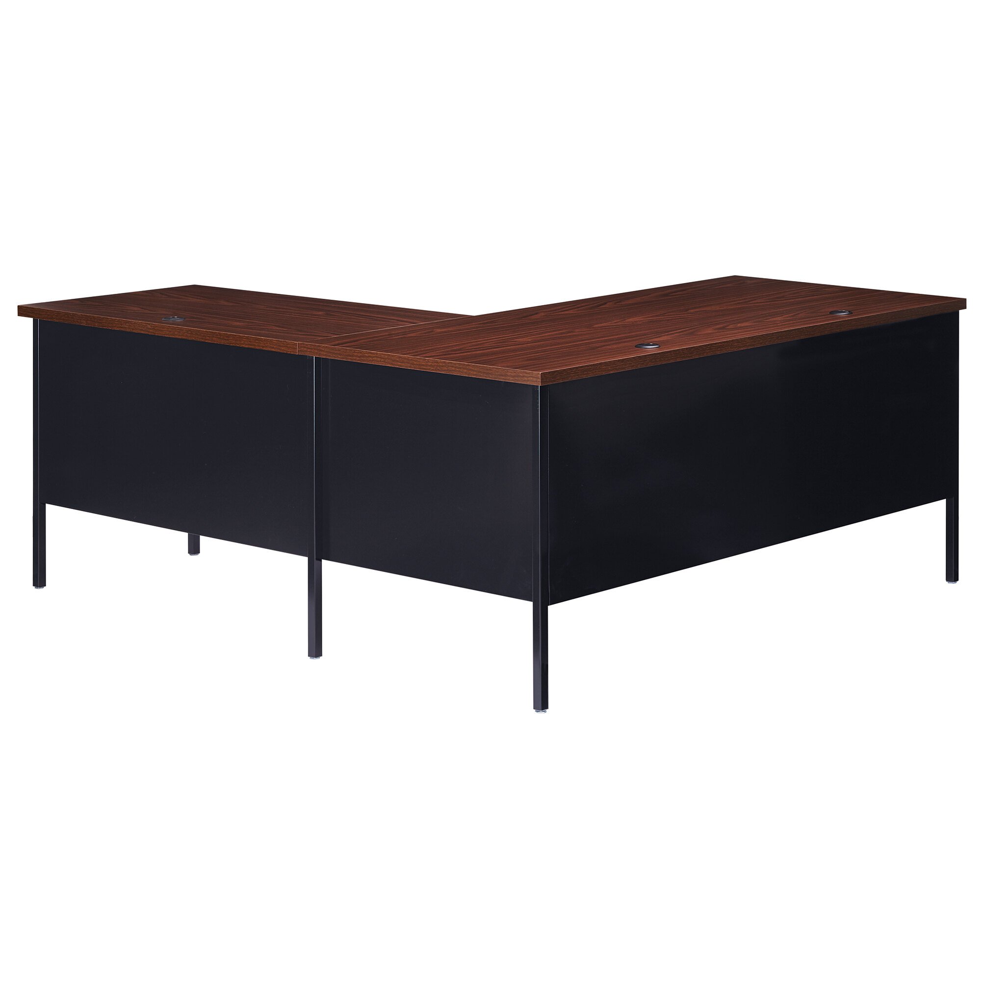 Hirsh Industries 20105 Black / Walnut Right Corner Pedestal Desk Kit