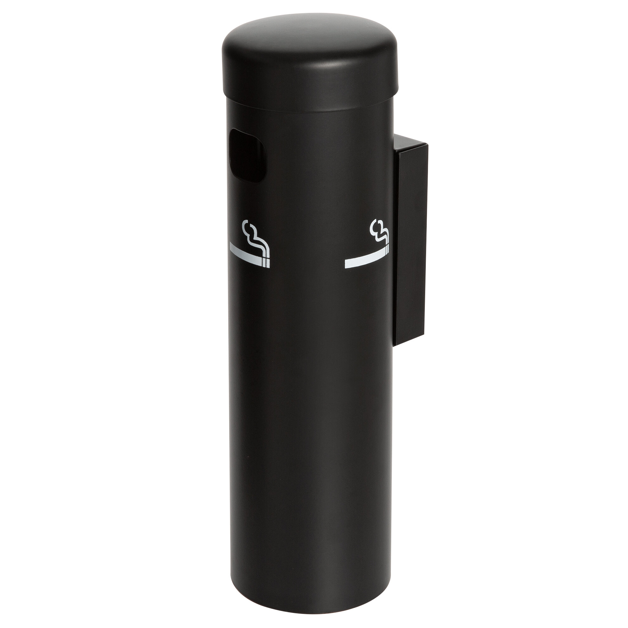 Lavex Janitorial 12 3/4" Black Wall Mounted Cigarette / Ash Receptacle
