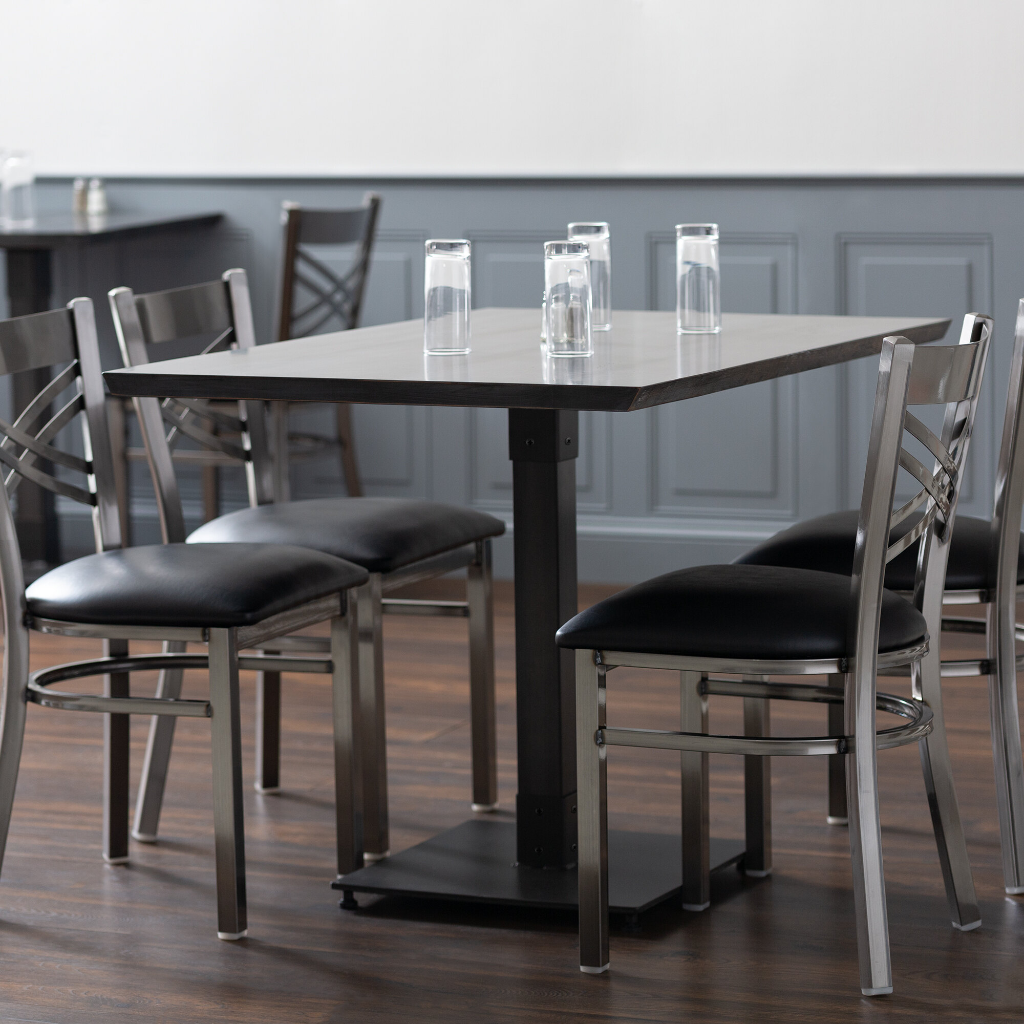 Lancaster Table & Seating 30" x 48" Solid Wood Live Edge Dining Height ...