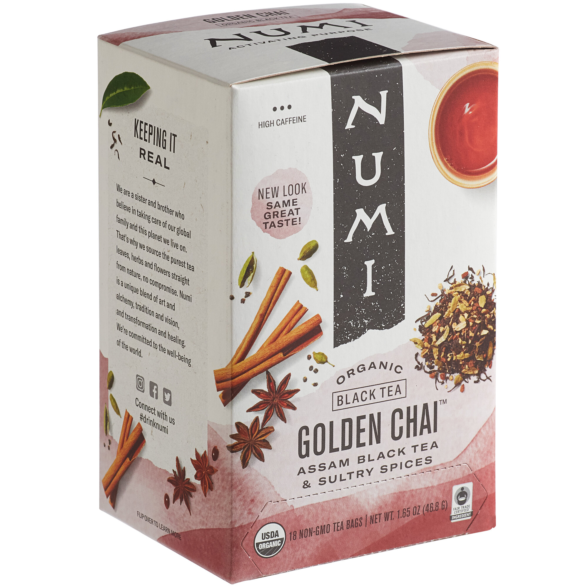 Numi Chai Tea | Numi Organic Golden Chai Tea Bags - 18/Box