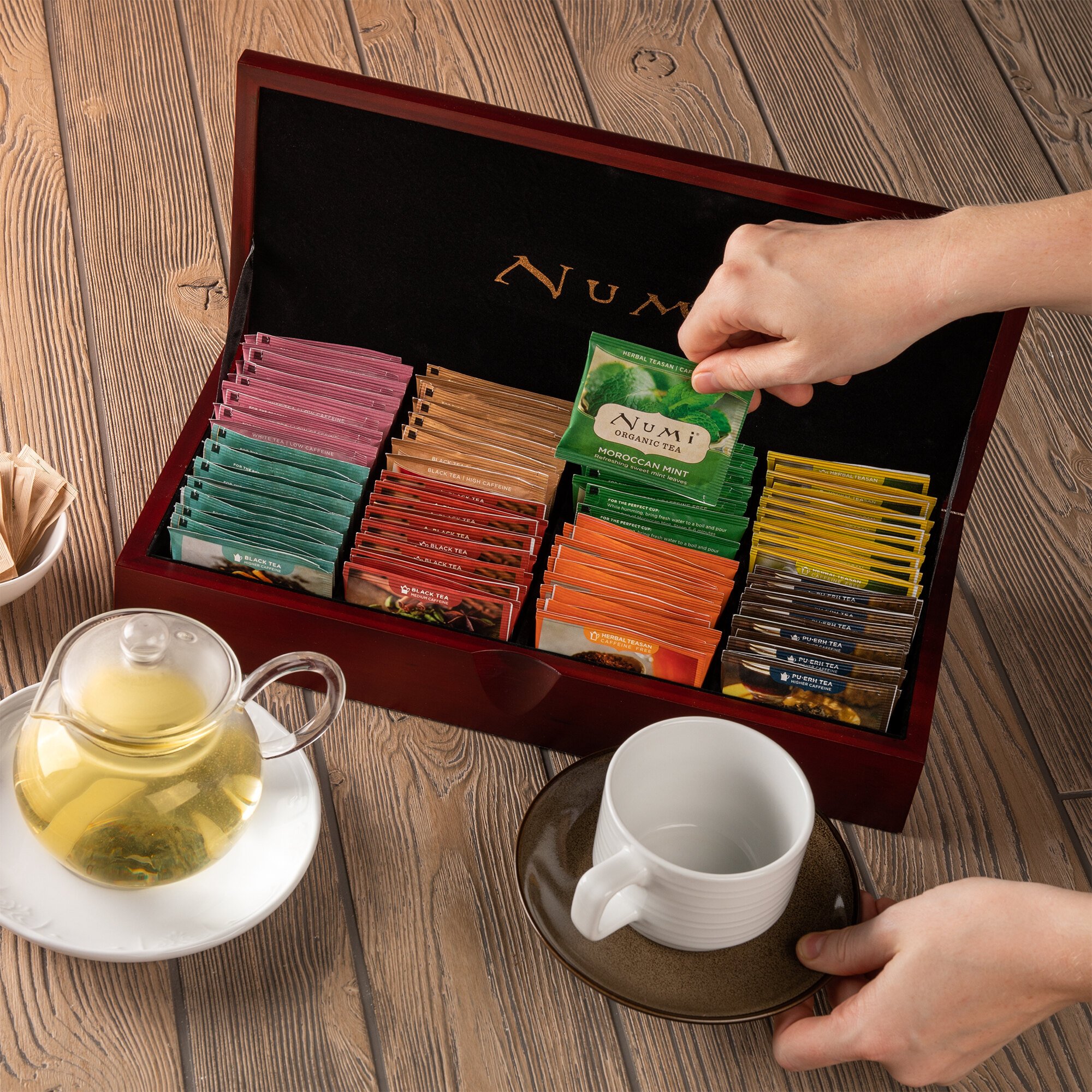 Numi 8 Compartment Wooden Tea Chest
