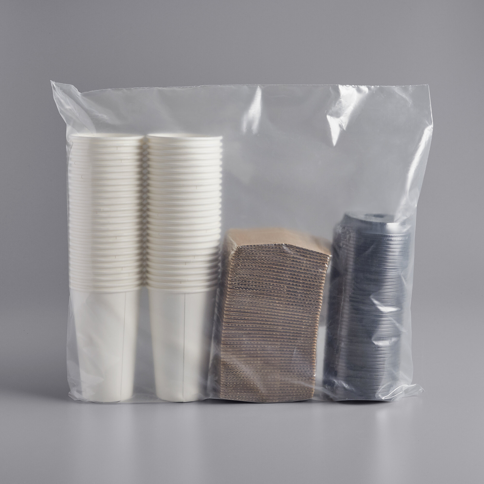White 16 Oz Paper Hot Cup Lid And Sleeve Combo Kit 50 Pack