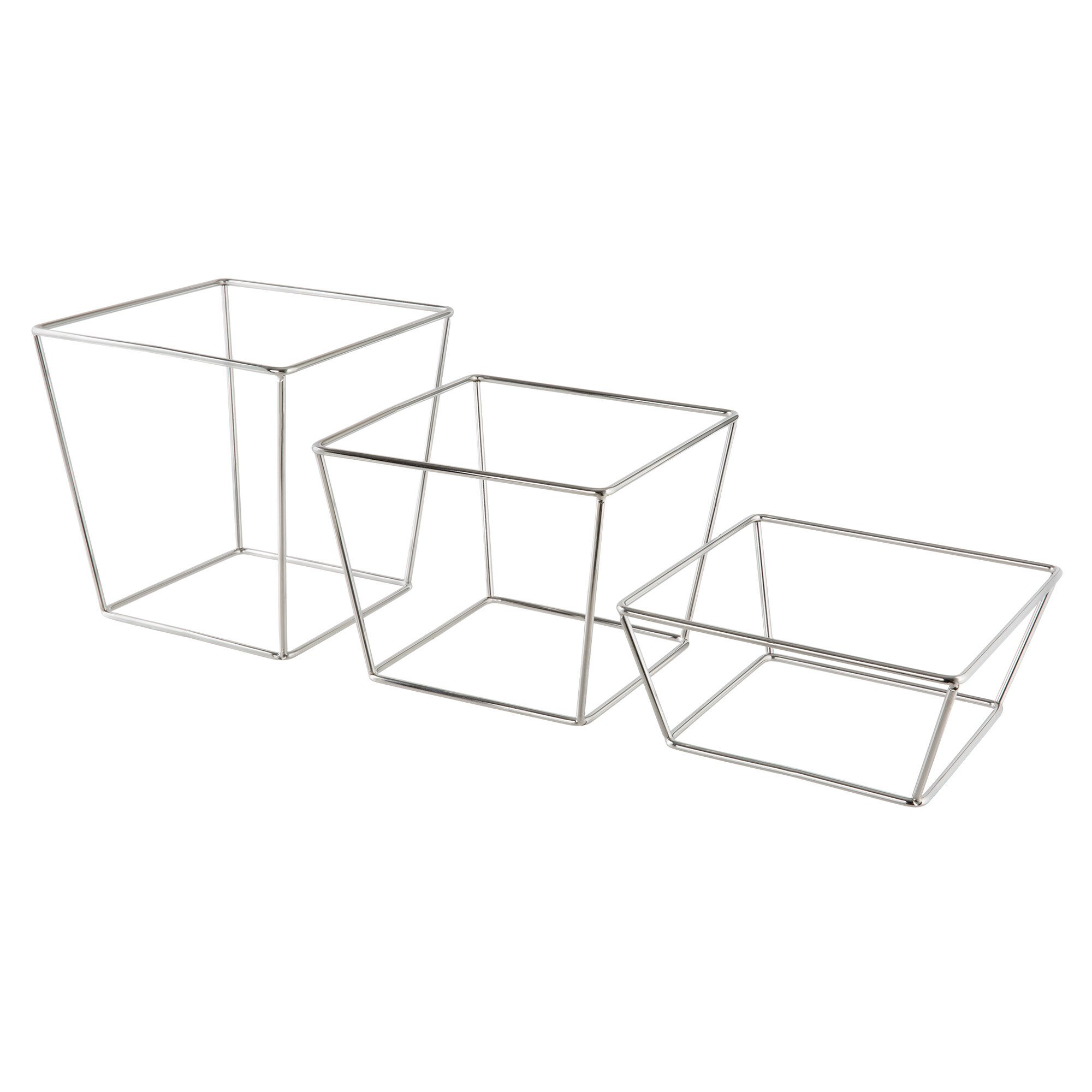 Choice Square Stainless Steel Metal 3-Piece Display Stand Set
