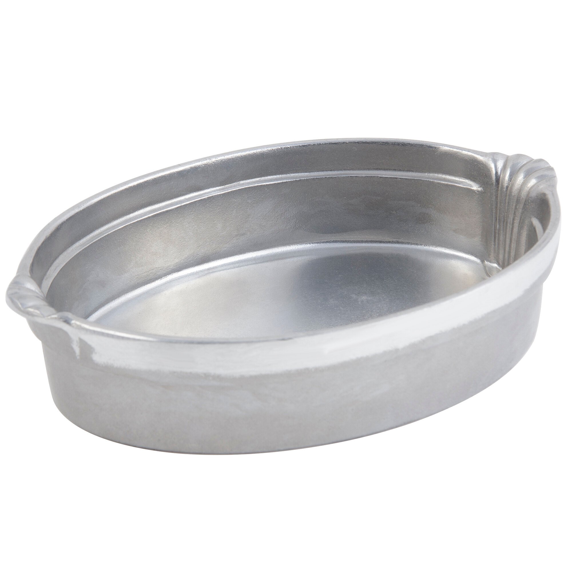 Bon Chef 2083P 3 Qt. Pewter-Glo Cast Aluminum Oval Casserole Dish with ...