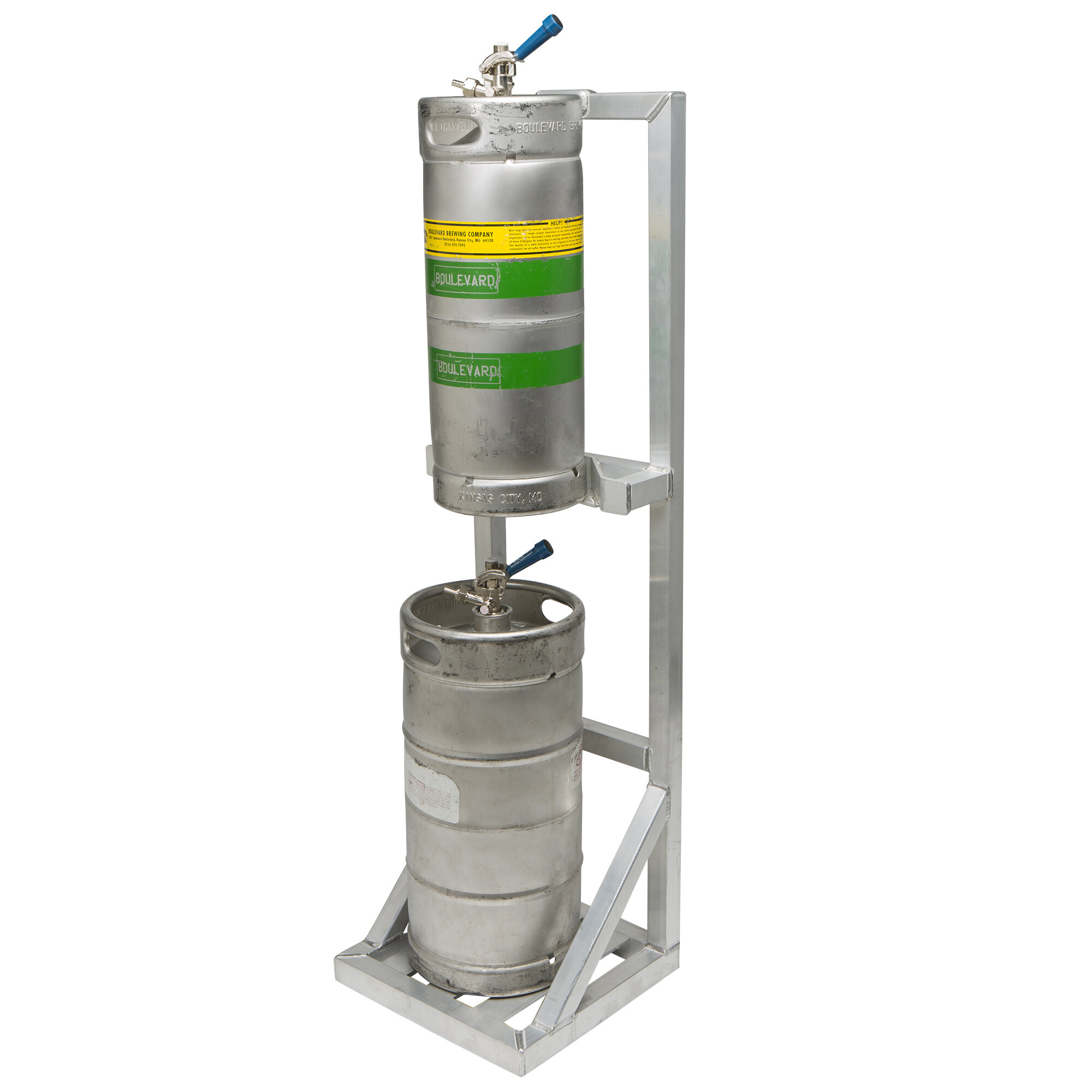 Devault ICD-7000 2 Keg Aluminum Slim Keg Rack - 16" x 16" x 55"