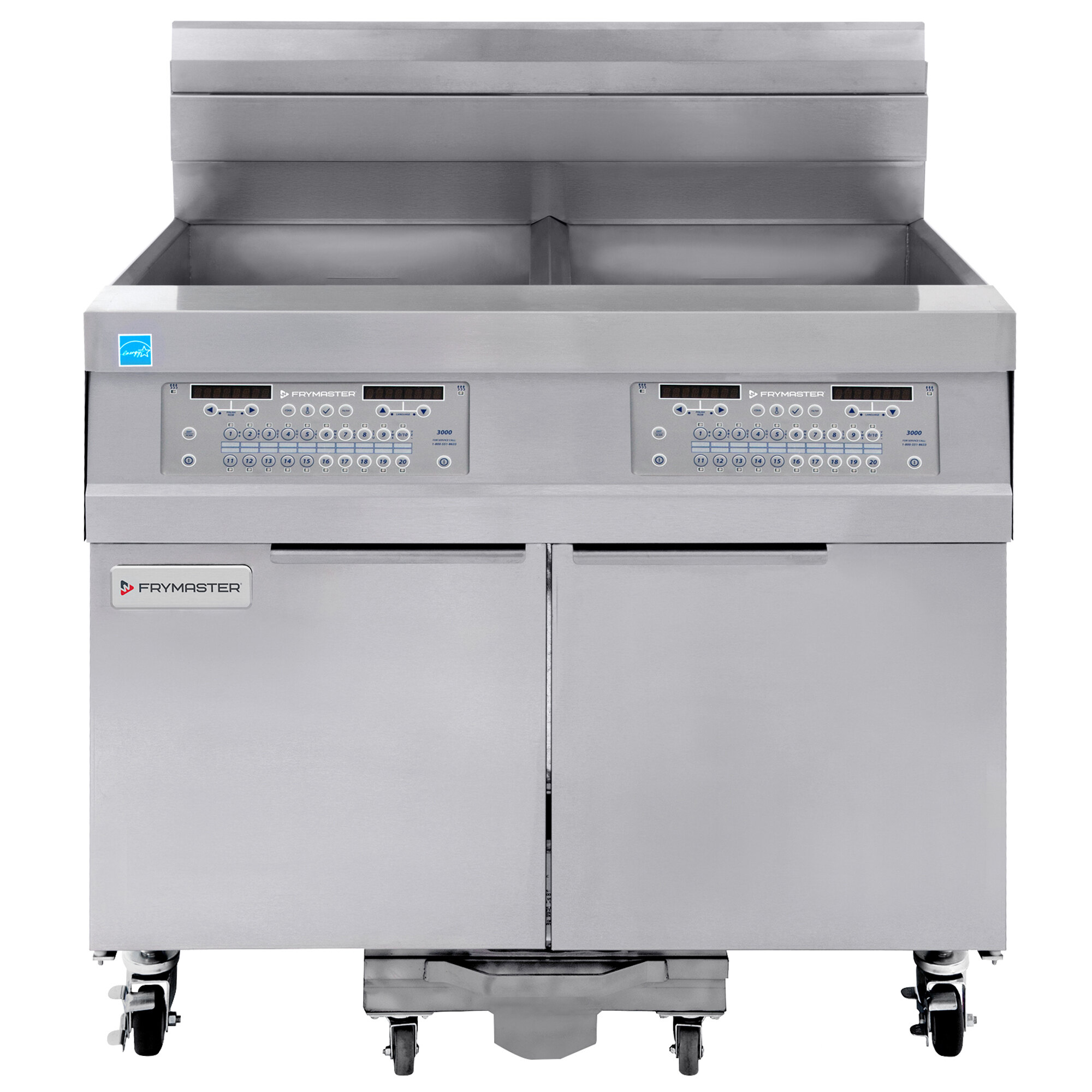 Frymaster 21814GF Oil Conserving 126 lb. Natural Gas 2 Unit Floor Fryer ...