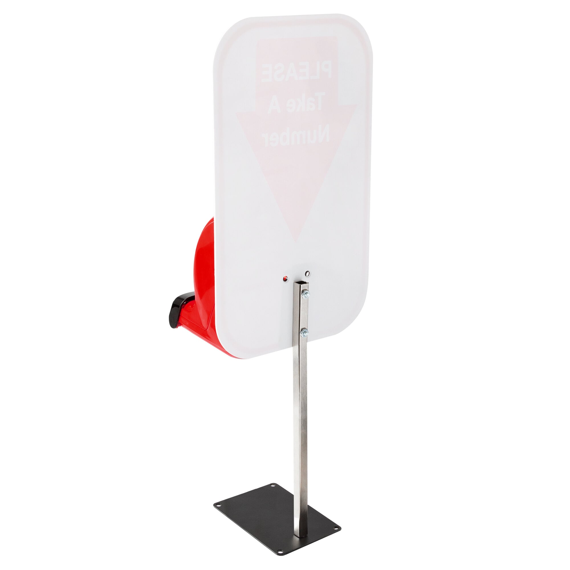 Turn-O-Matic Red Manual Take-a-Number Countertop Kit with White Tickets